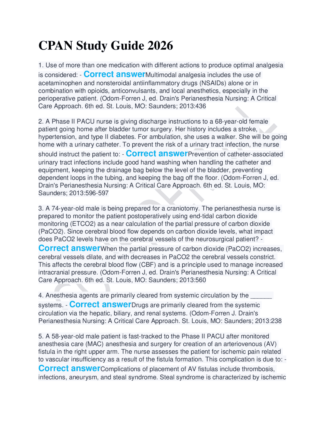 CPAN Study Guide 2026 graded A with complete solutions | Exams Nursing ...