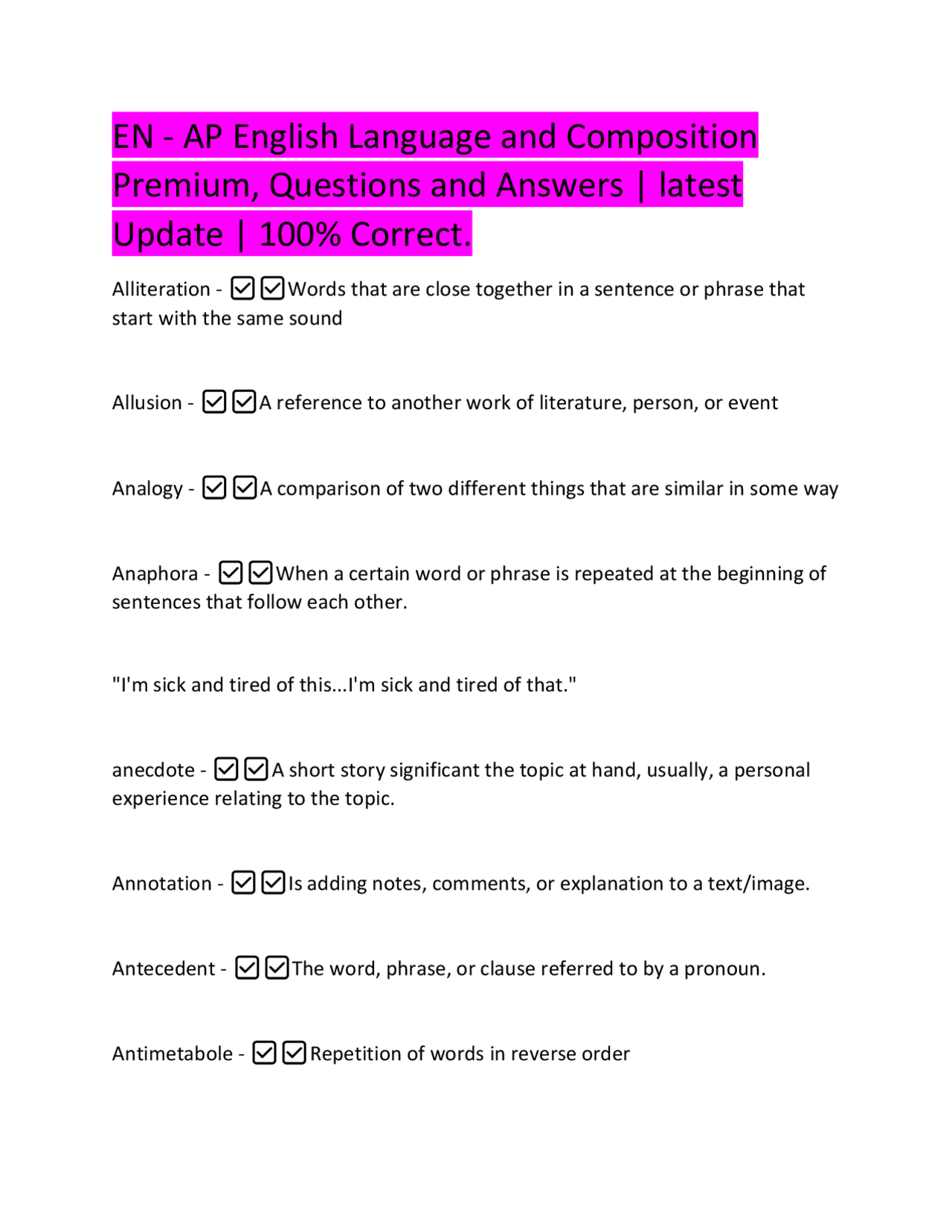 AP English Language and Composition: Rhetorical Terms and Definitions ...