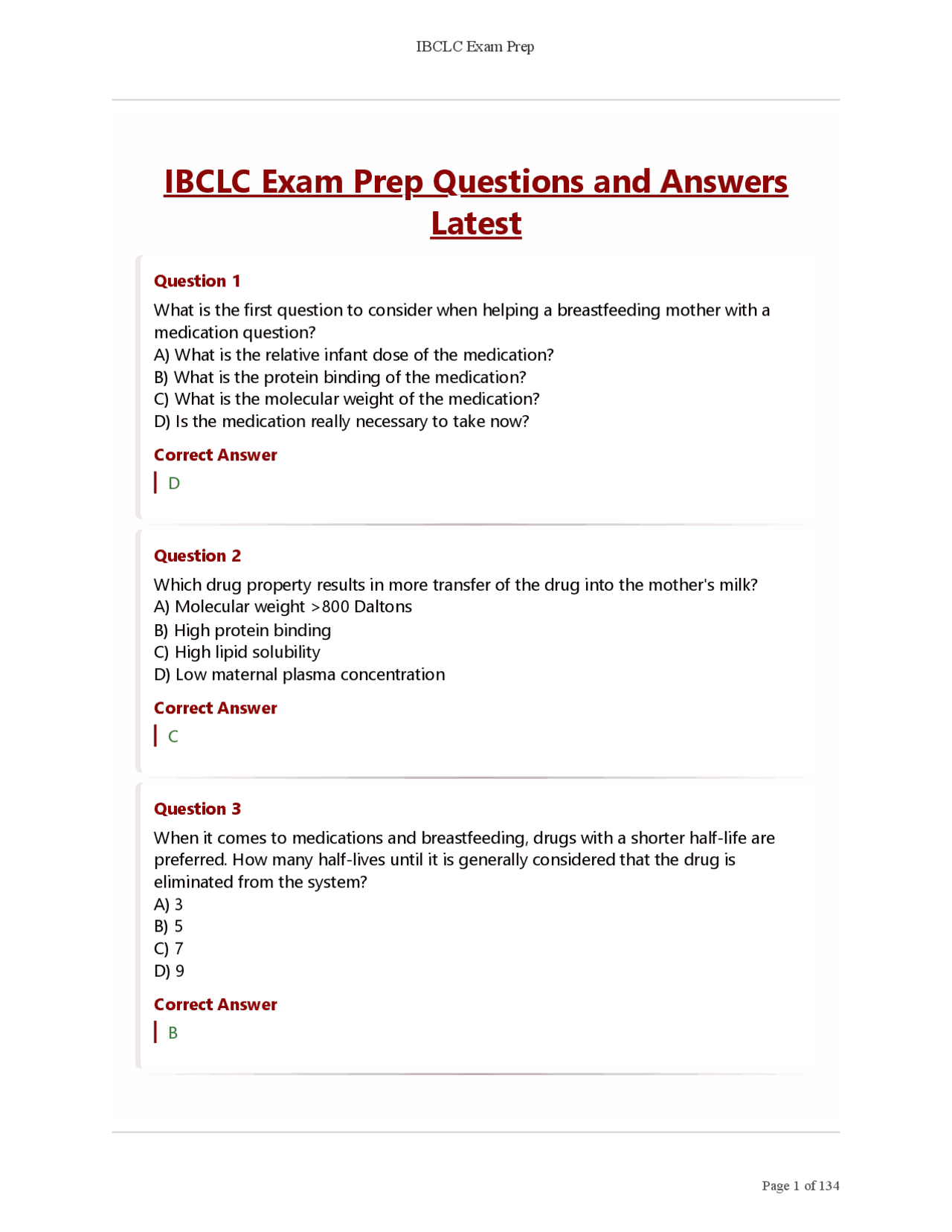 IBCLC Exam Prep: Questions and Answers for Lactation Consultants ...