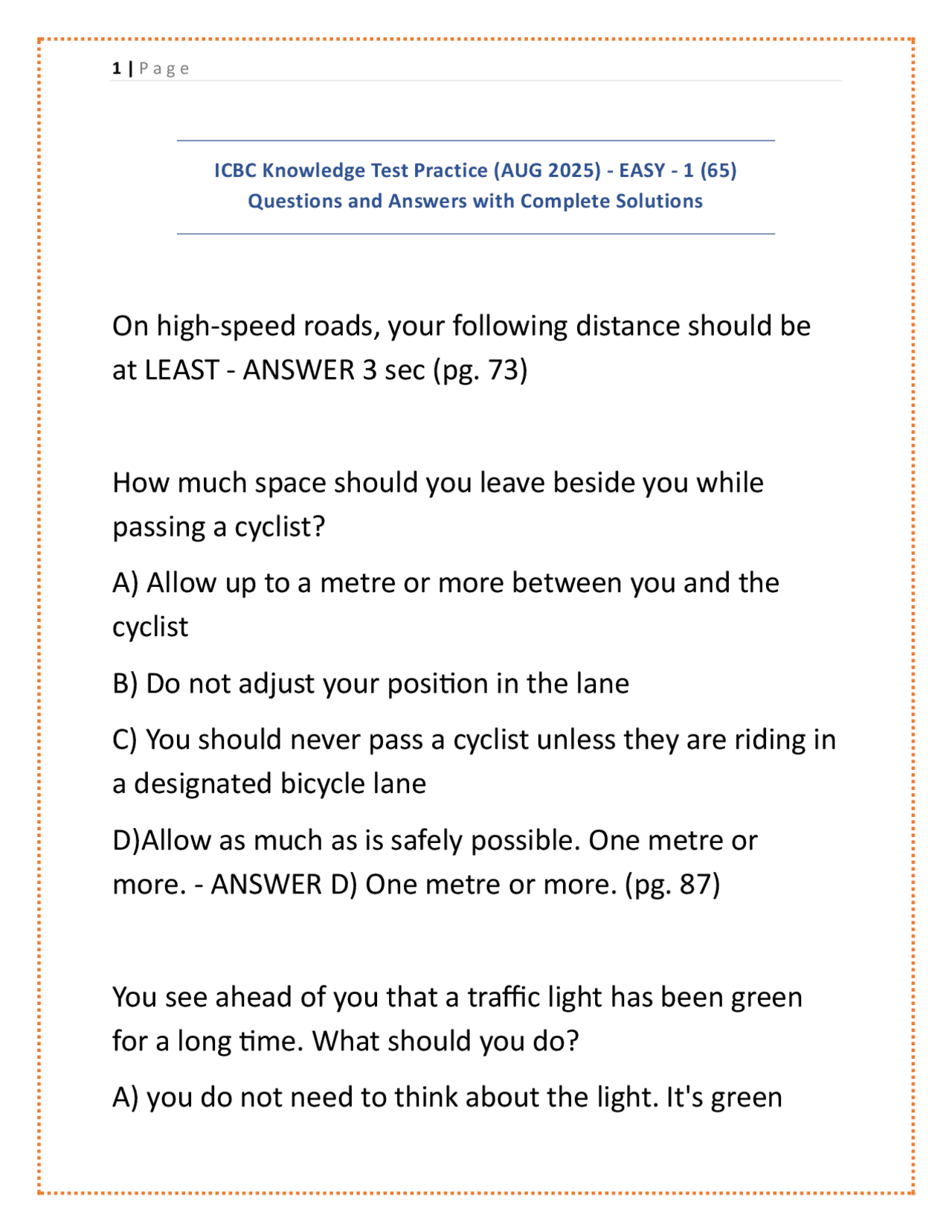 ICBC Knowledge Test: Practice Questions and Answers | Exams Insurance ...