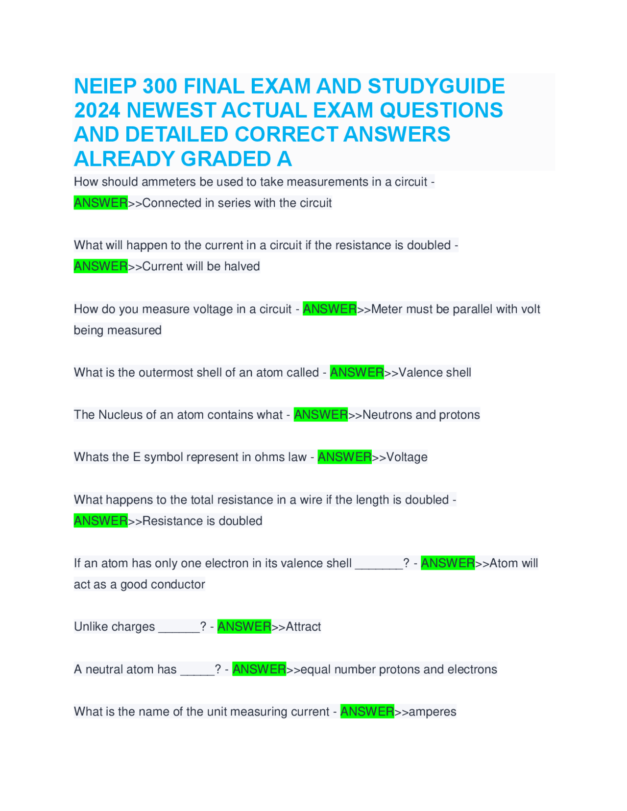 NEIEP 300 FINAL EXAM AND STUDYGUIDE 2025_2026 NEWEST ACTUAL EXAM QUESTIONS AND DETAILED | Exams ...