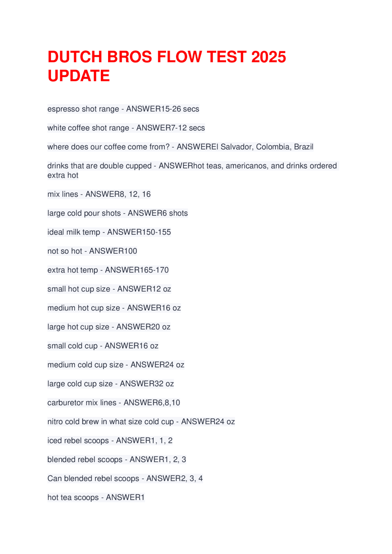 Dutch Bros Flow Test 2025: Questions and Answers | Exams Business ...