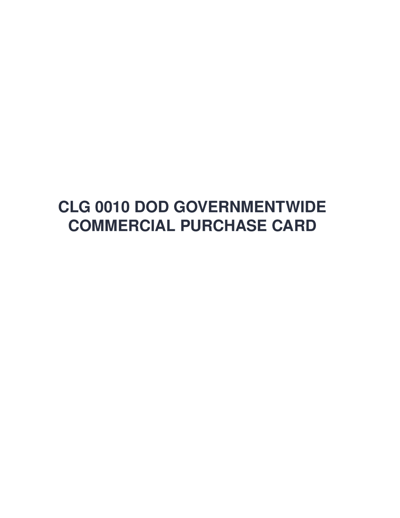 Government Commercial Purchase Card Program Quiz | Exams Trade and ...