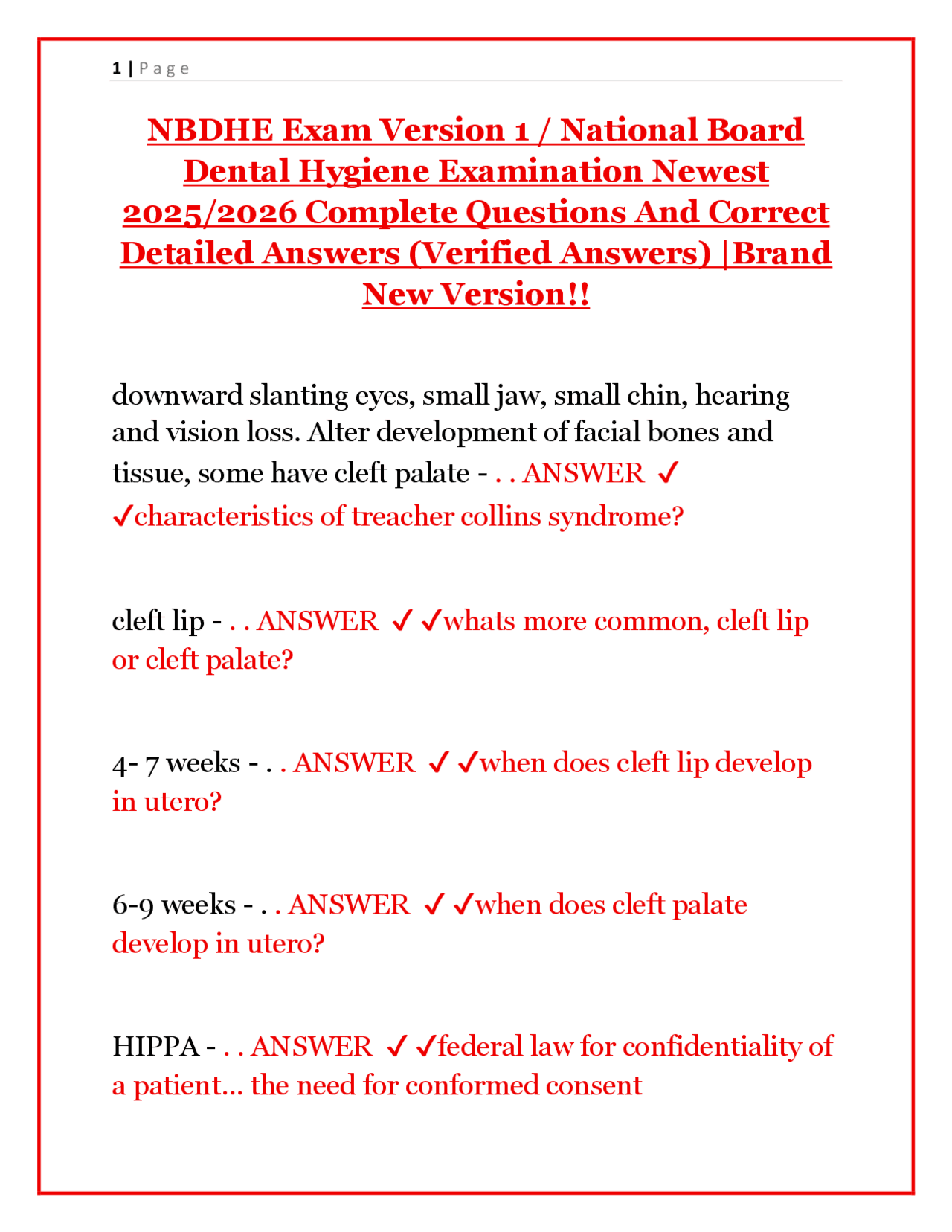 NBDHE Exam 2025/2026 | Complete Questions & Verified Answers ...