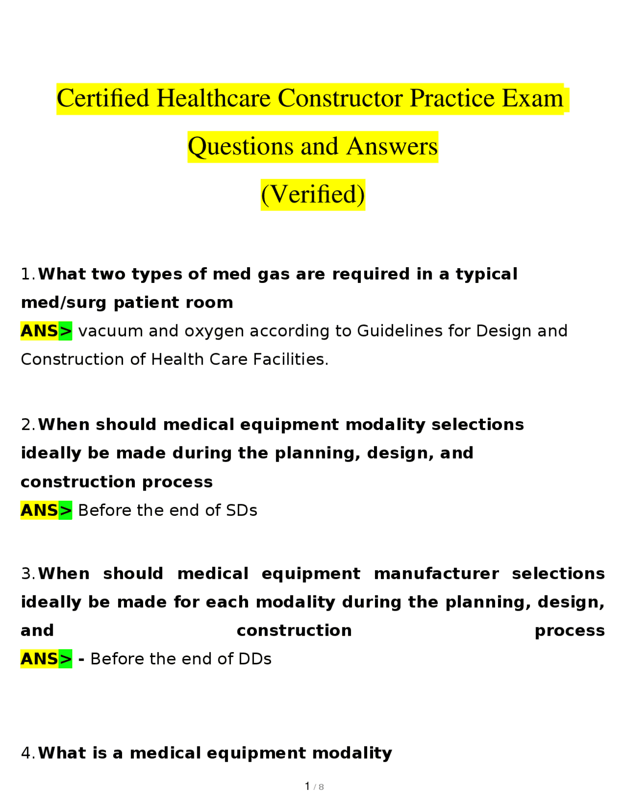 Certified Healthcare Constructor (CHC) Practice Exam 2025 – Actual ...