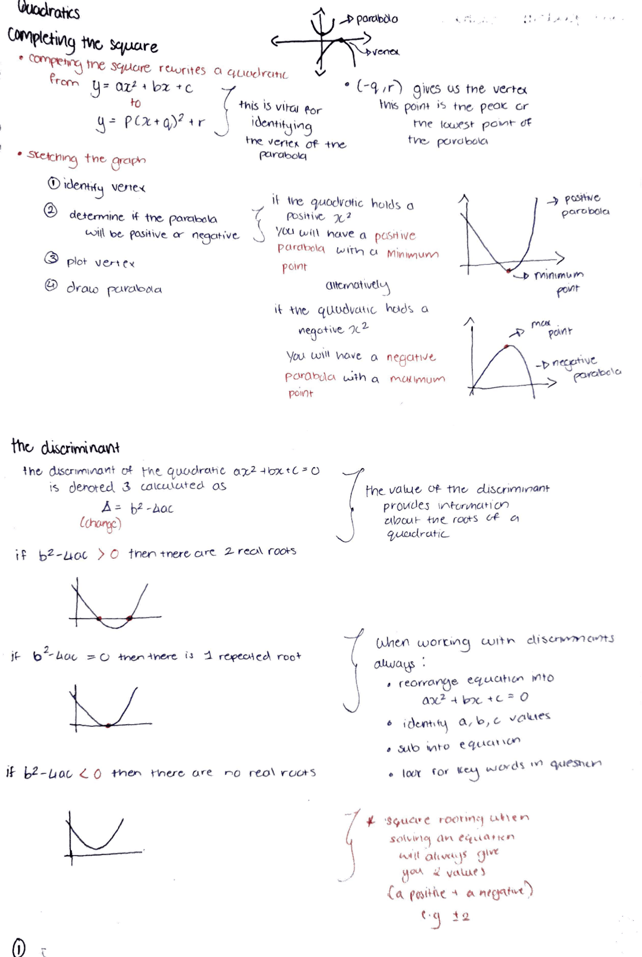 Quadratic Equations – Complete Handwritten Notes | Lecture notes ...