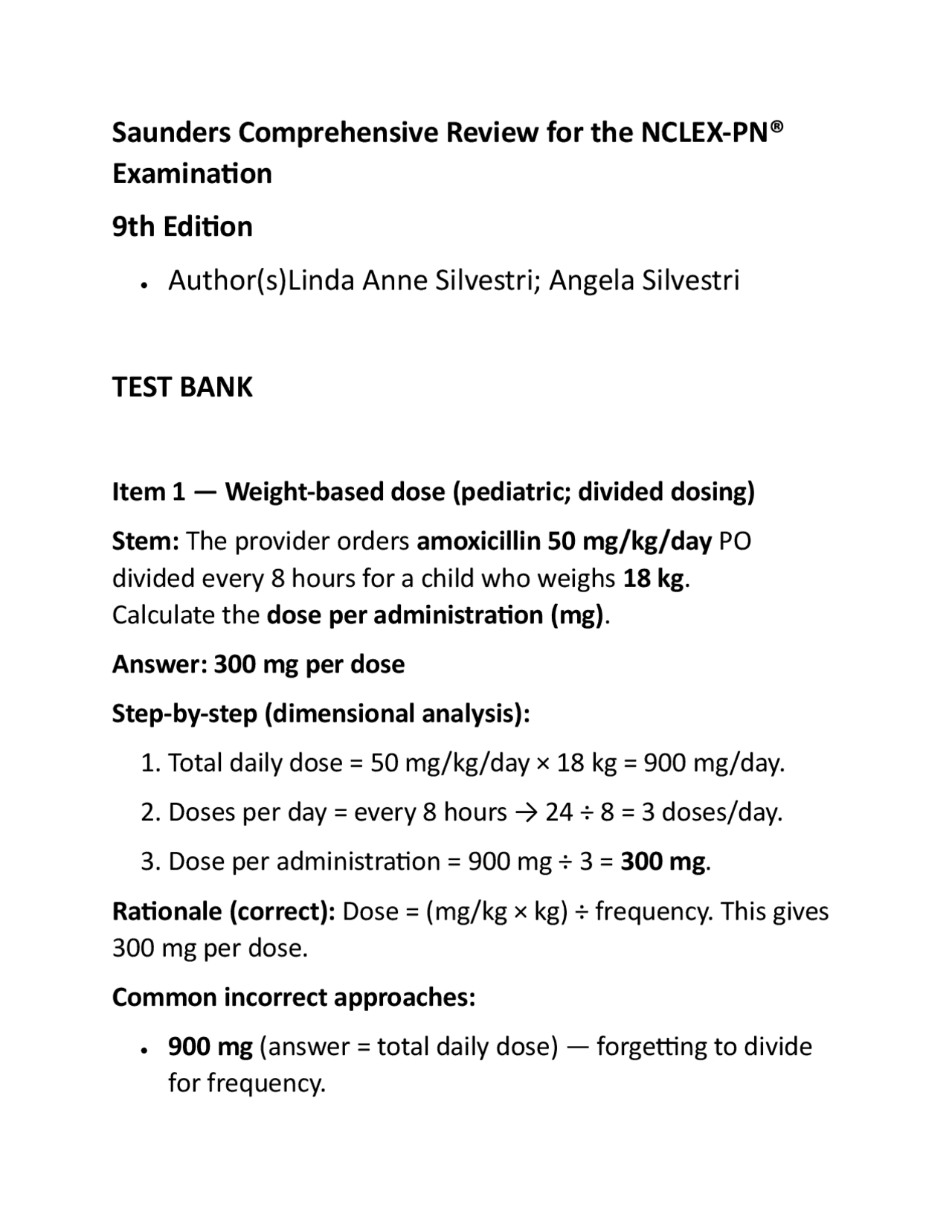 NCLEX-PN Dosage Calculation Practice Questions with Step-by-Step ...