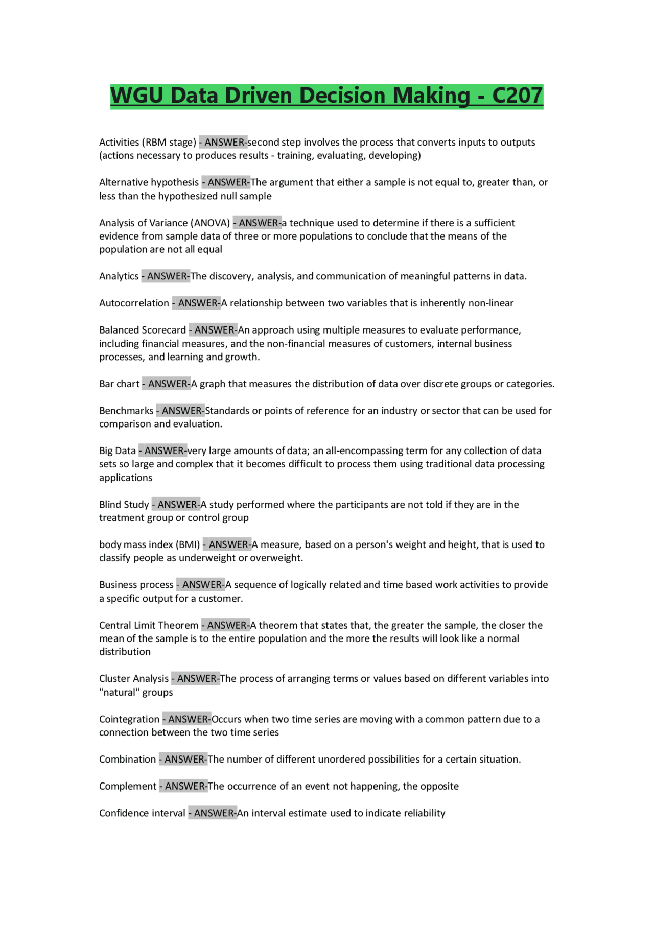 Data-Driven Decision Making: Key Concepts and Definitions | Exams ...