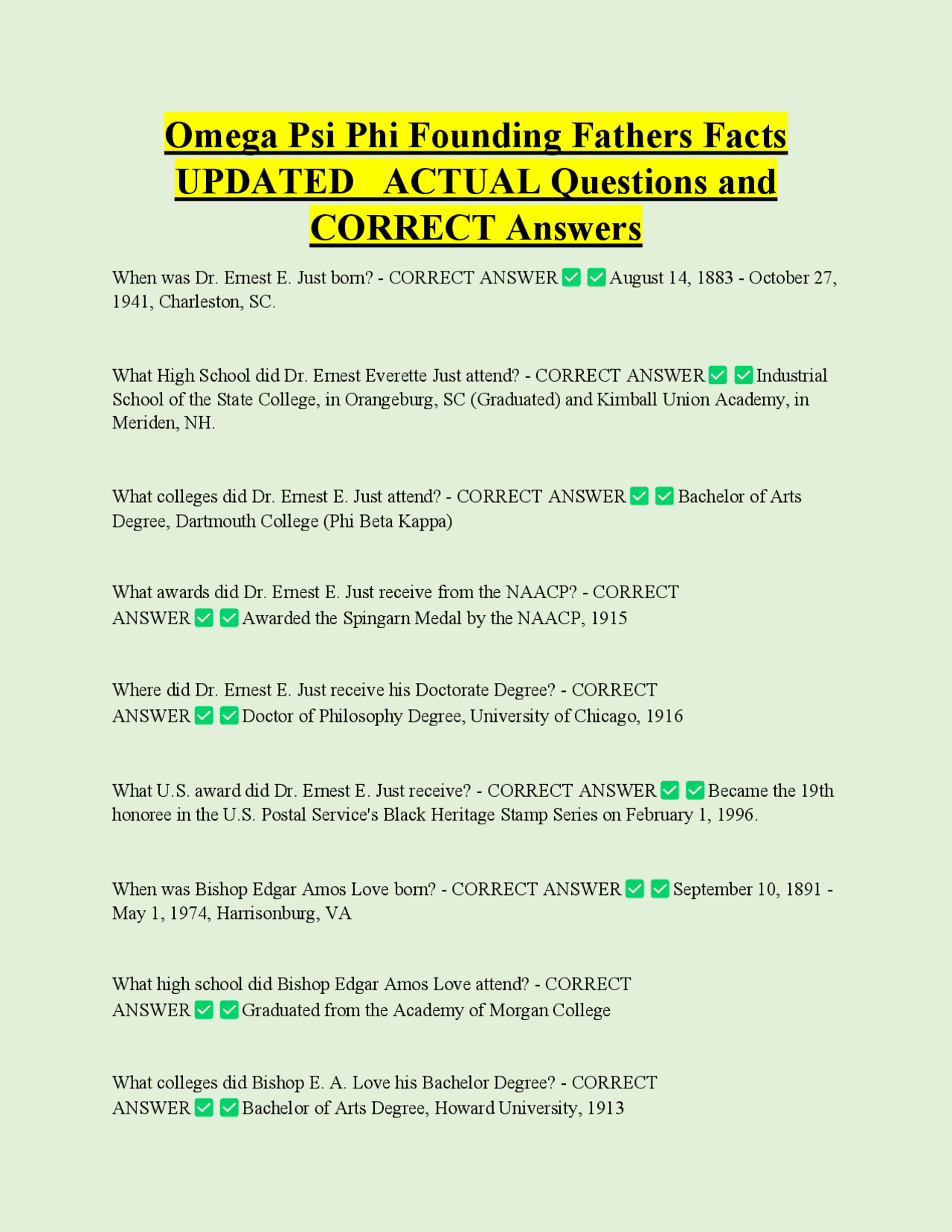 Omega Psi Phi Founding Fathers: Facts and Questions | Exams Medicine ...