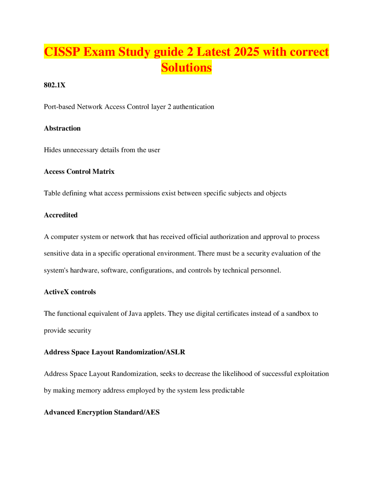 CISSP Exam Study Guide: Key Concepts and Definitions | Exams ...