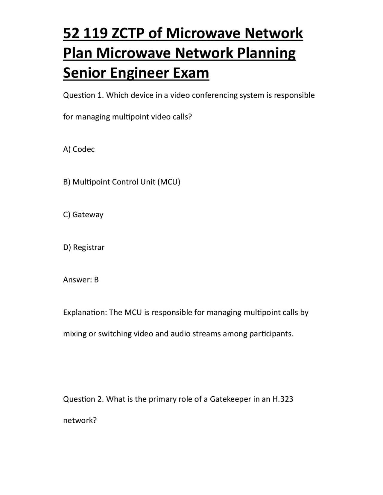 52 119 ZCTP of Microwave Network Plan Microwave Network Planning Senior ...