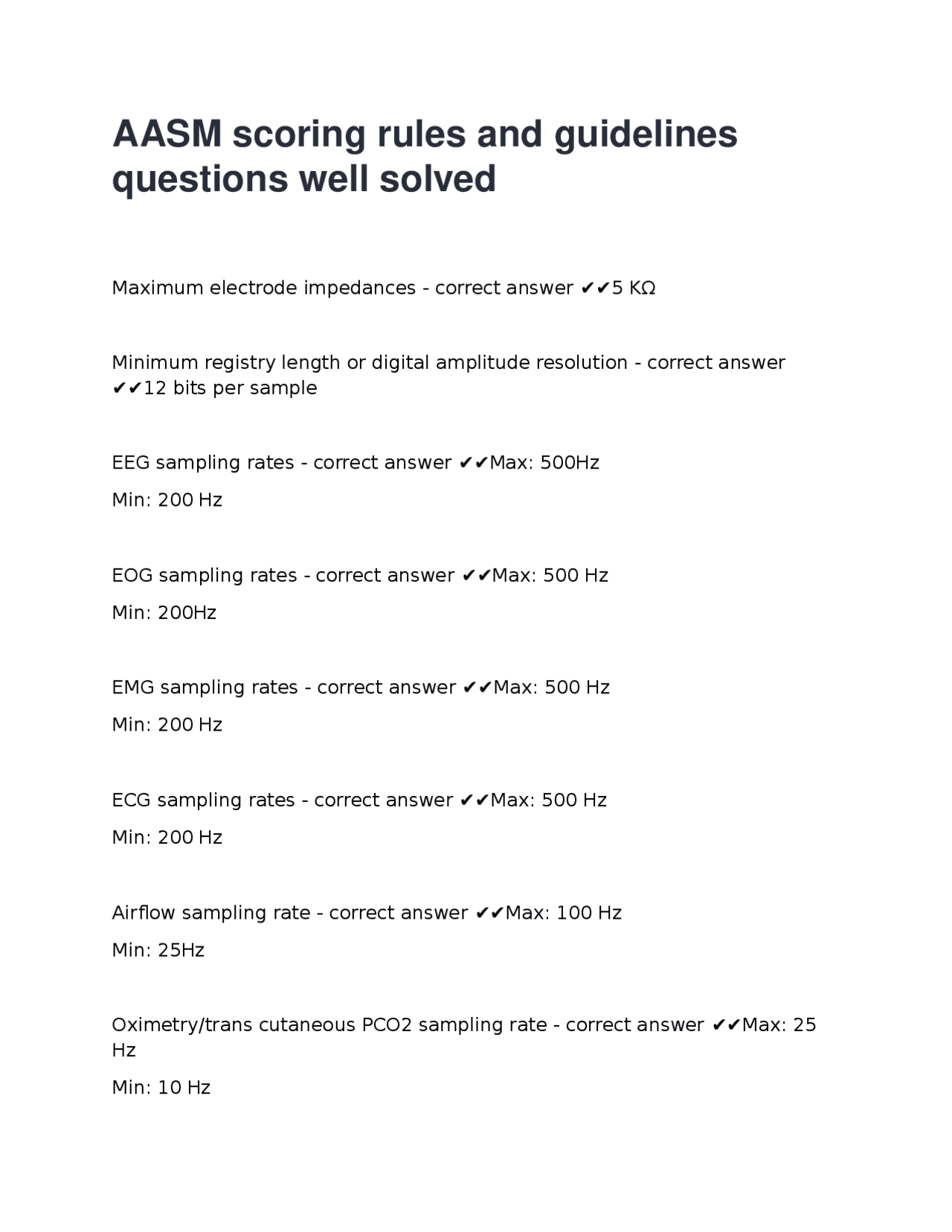 AASM Scoring Rules and Guidelines: Questions and Answers | Exams ...