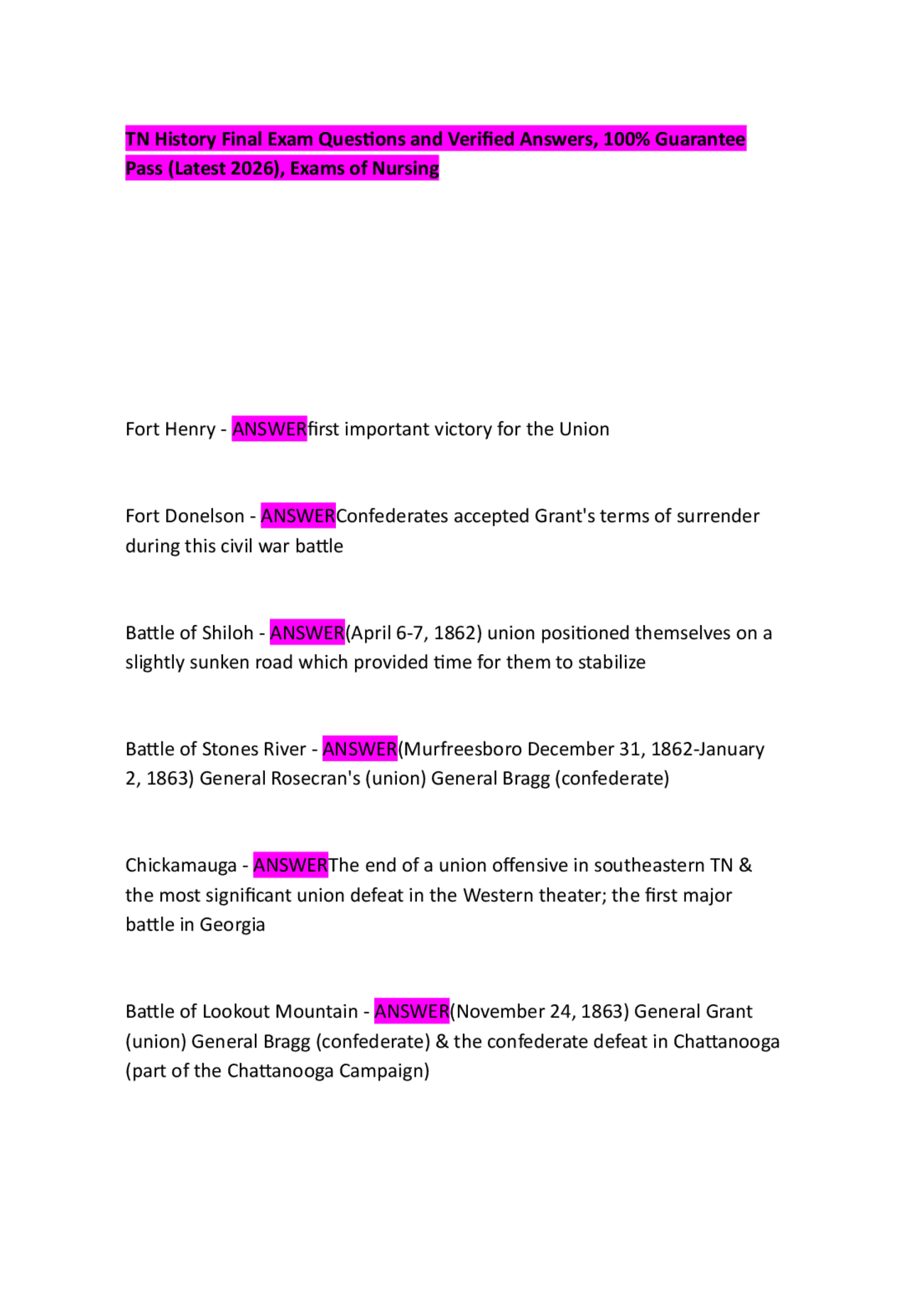 TN History Final Exam Q&A: Key Events and Figures (2026) | Exams ...