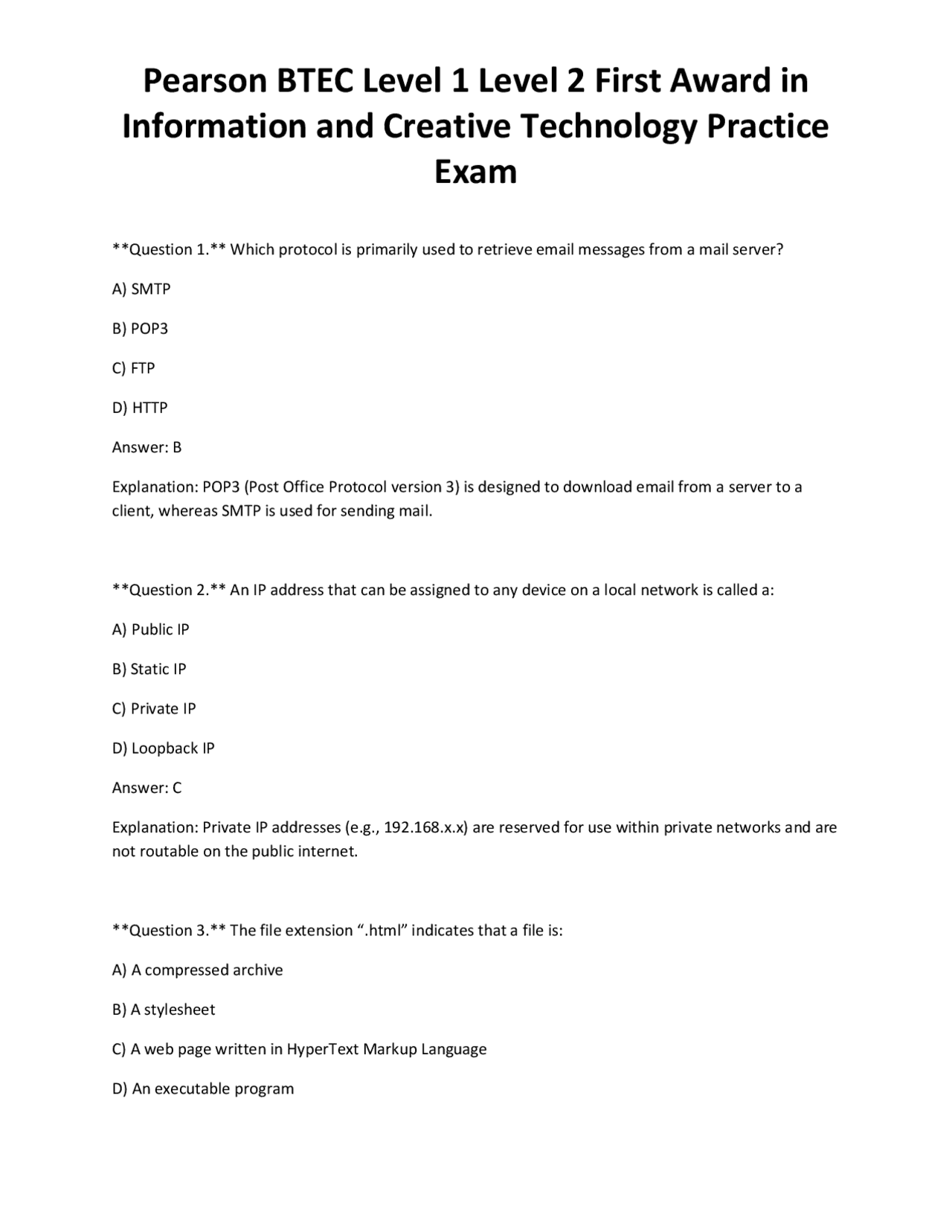 Pearson BTEC Level 1 Level 2 First Award in Information and Creative ...