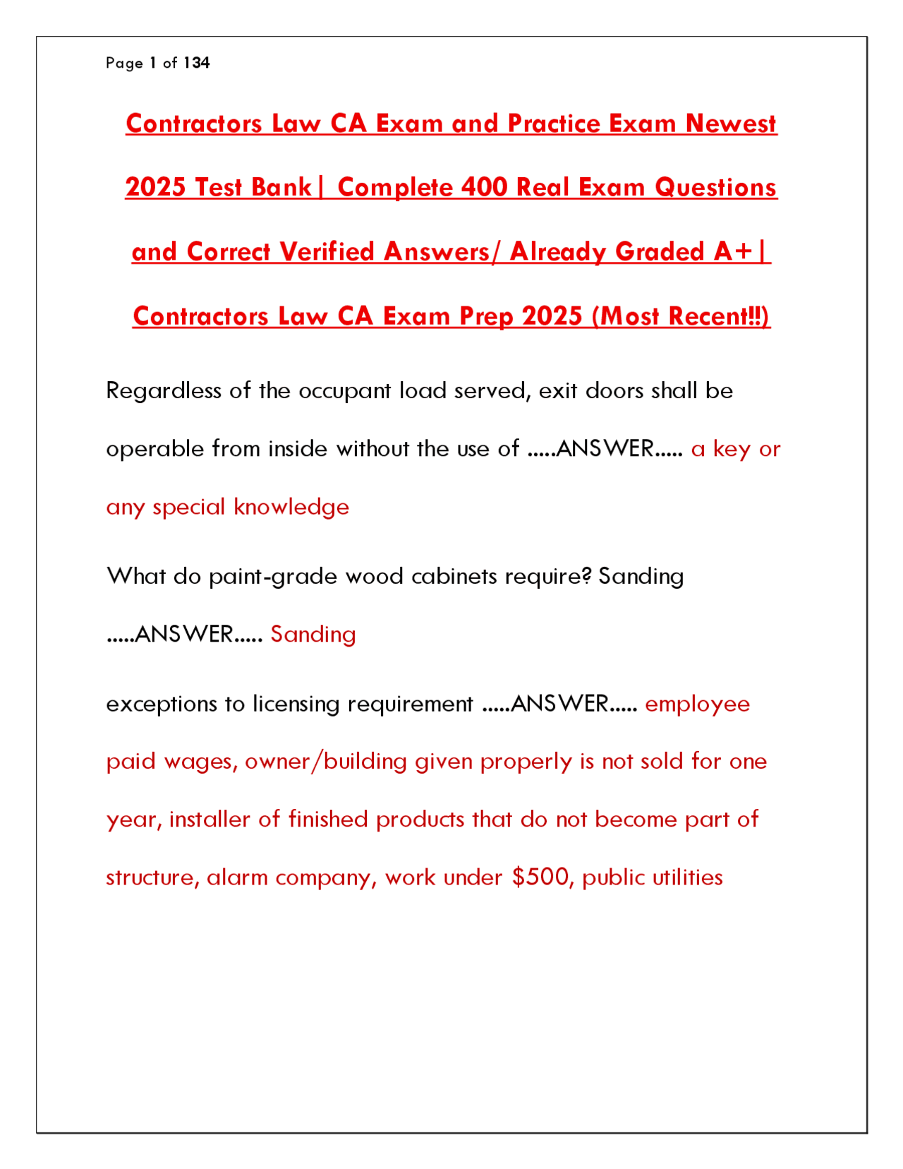 2025 CA Contractor License Exam Prep: 400 Real Test Questions ...