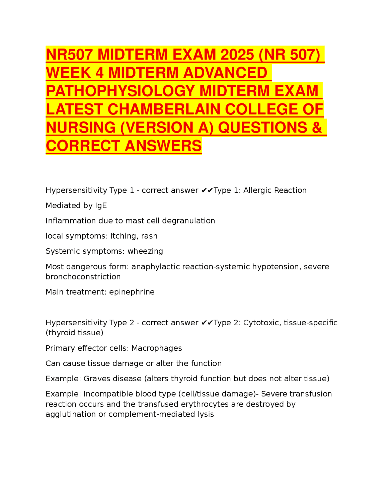NR507 MIDTERM EXAM 2025 (NR 507) WEEK 4 MIDTERM ADVANCED ...