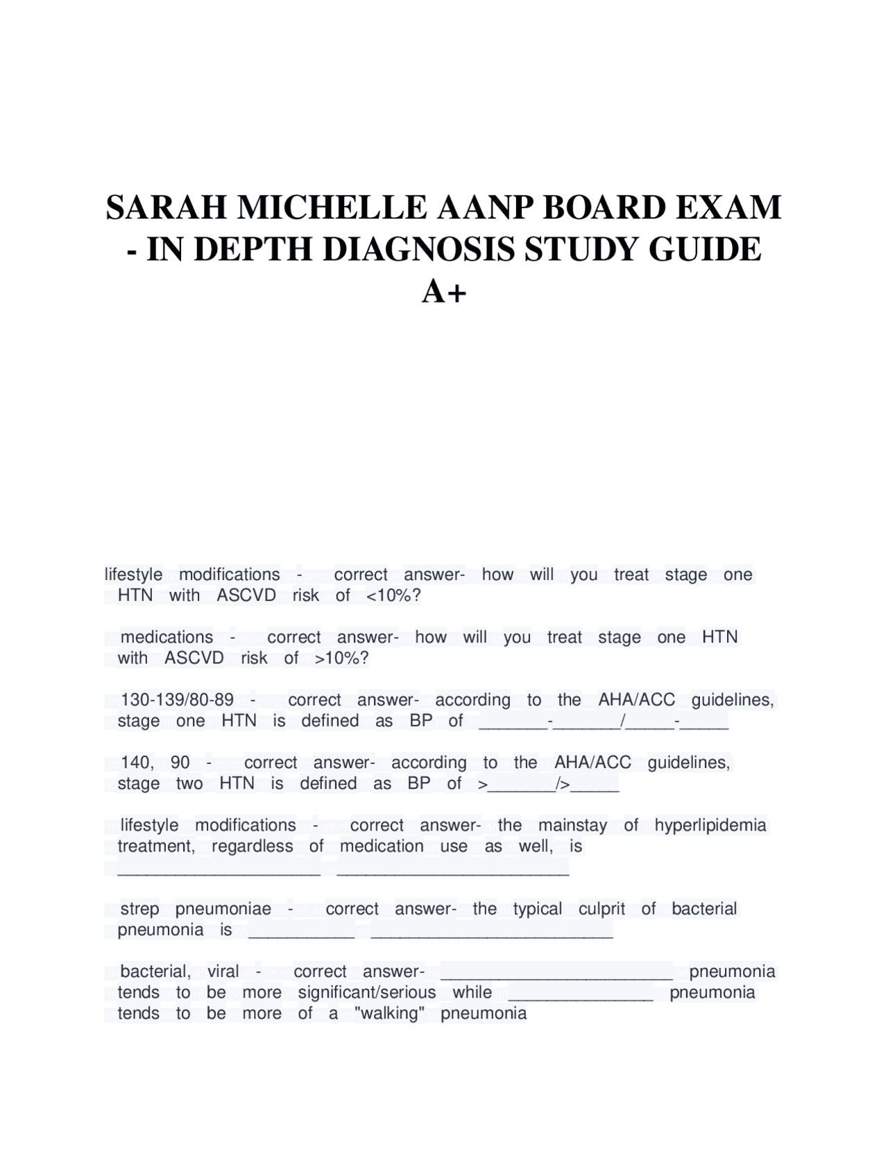 AANP Board Exam Study Guide: In-Depth Diagnosis Review | Exams Nursing ...