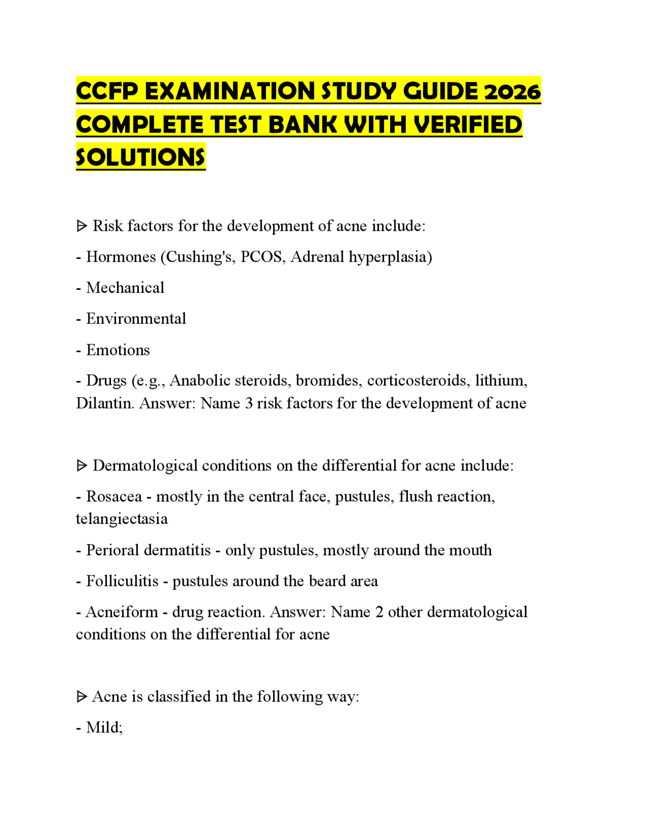 CCFP EXAMINATION STUDY GUIDE 2026 COMPLETE TEST BANK WITH VERIFIED ...