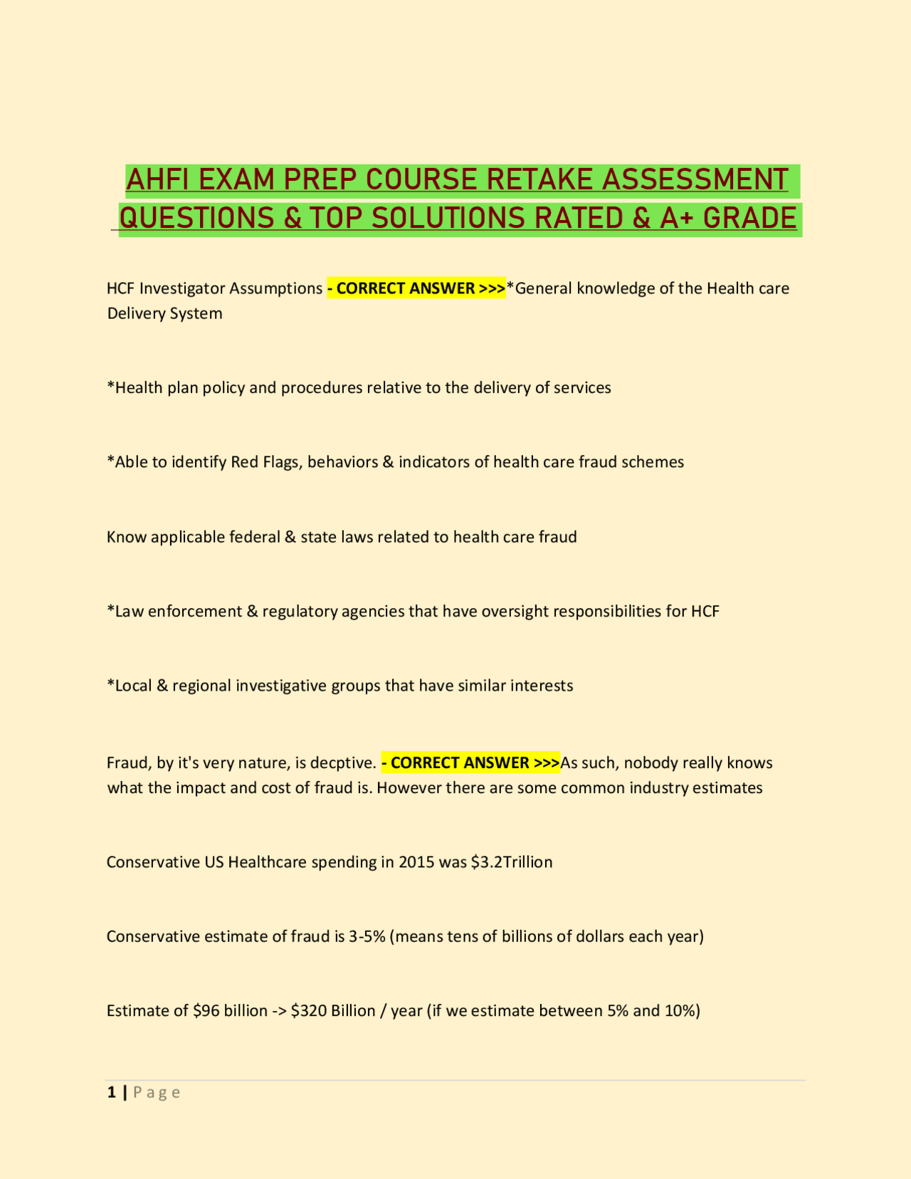 AHFI Exam Prep: Healthcare Fraud Investigation Questions and Solutions ...