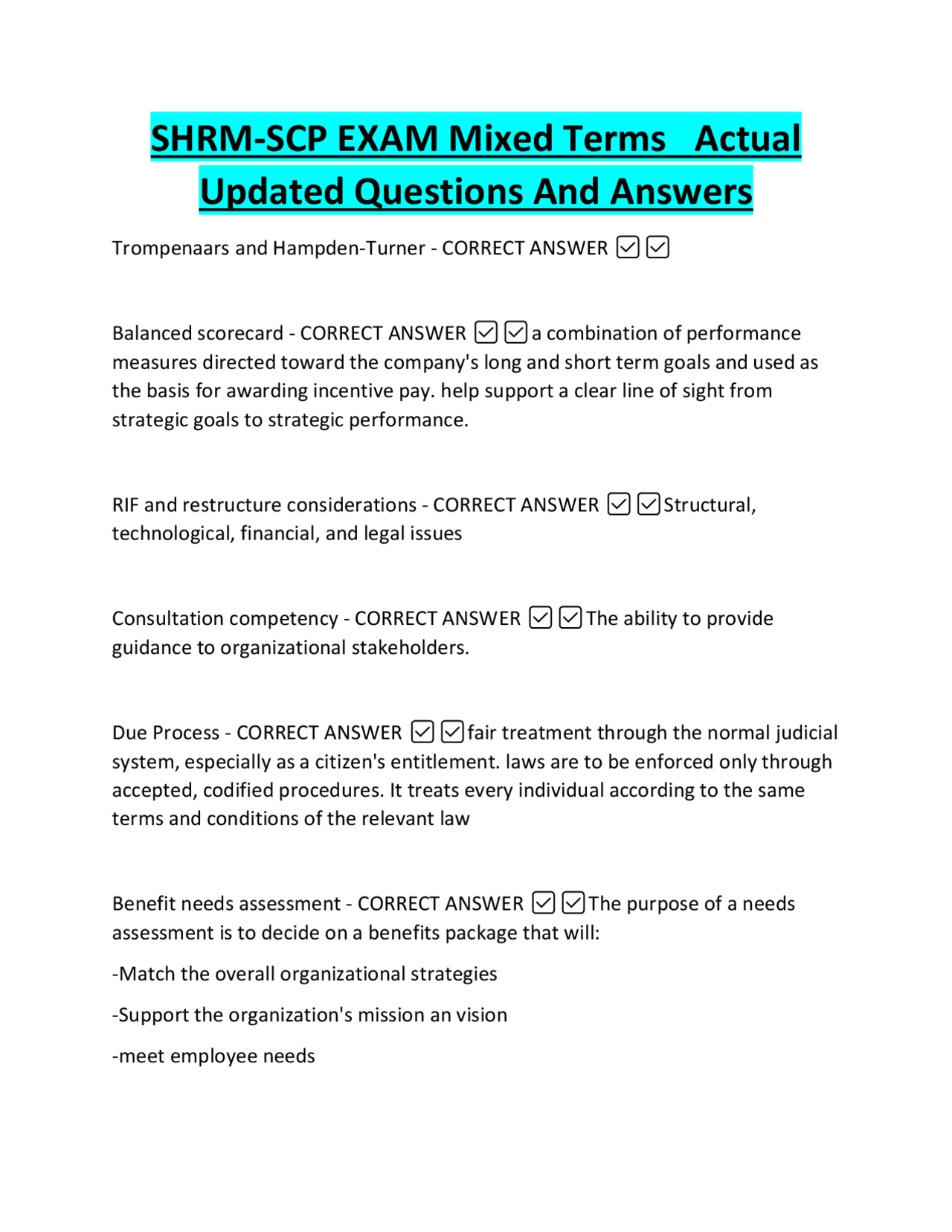 SHRM-SCP Exam Prep: Key Terms and Concepts | Exams Social structure and ...