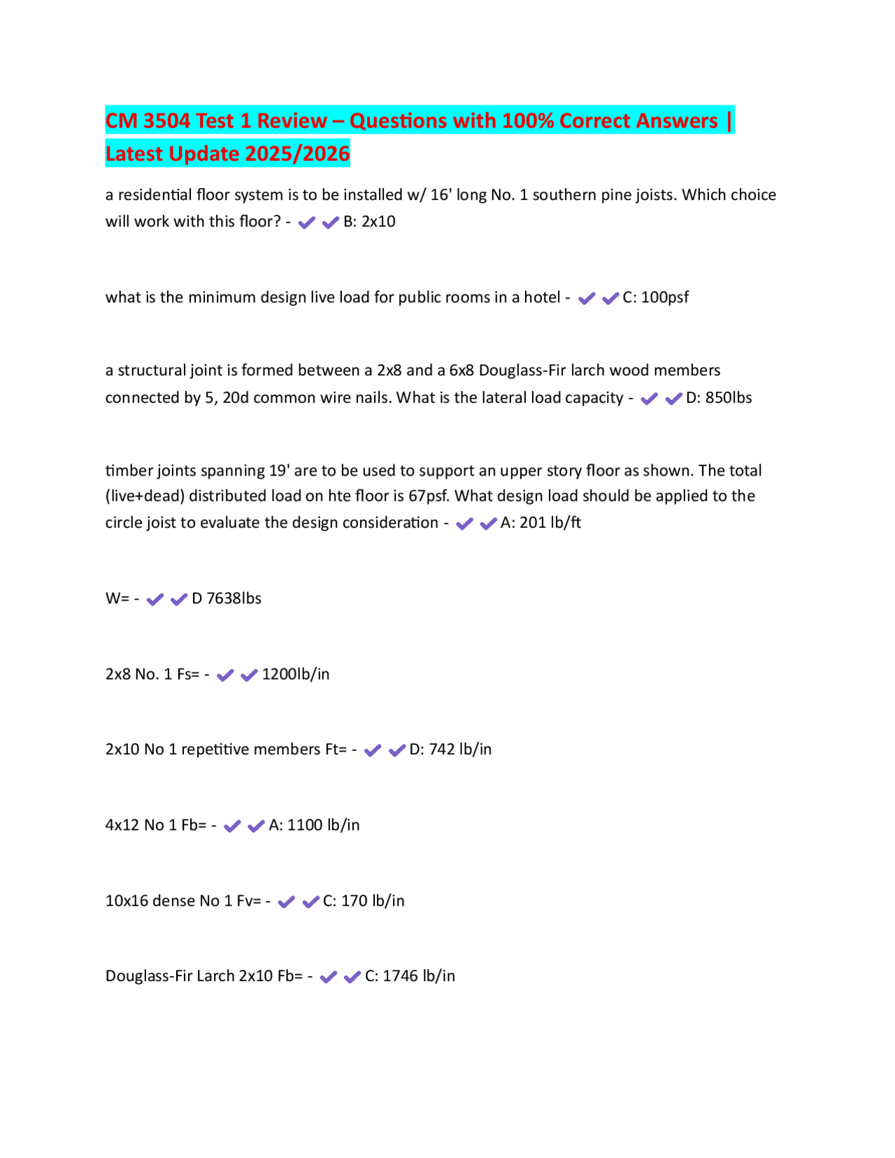 Structural Engineering Exam Questions and Answers | Exams Advanced ...