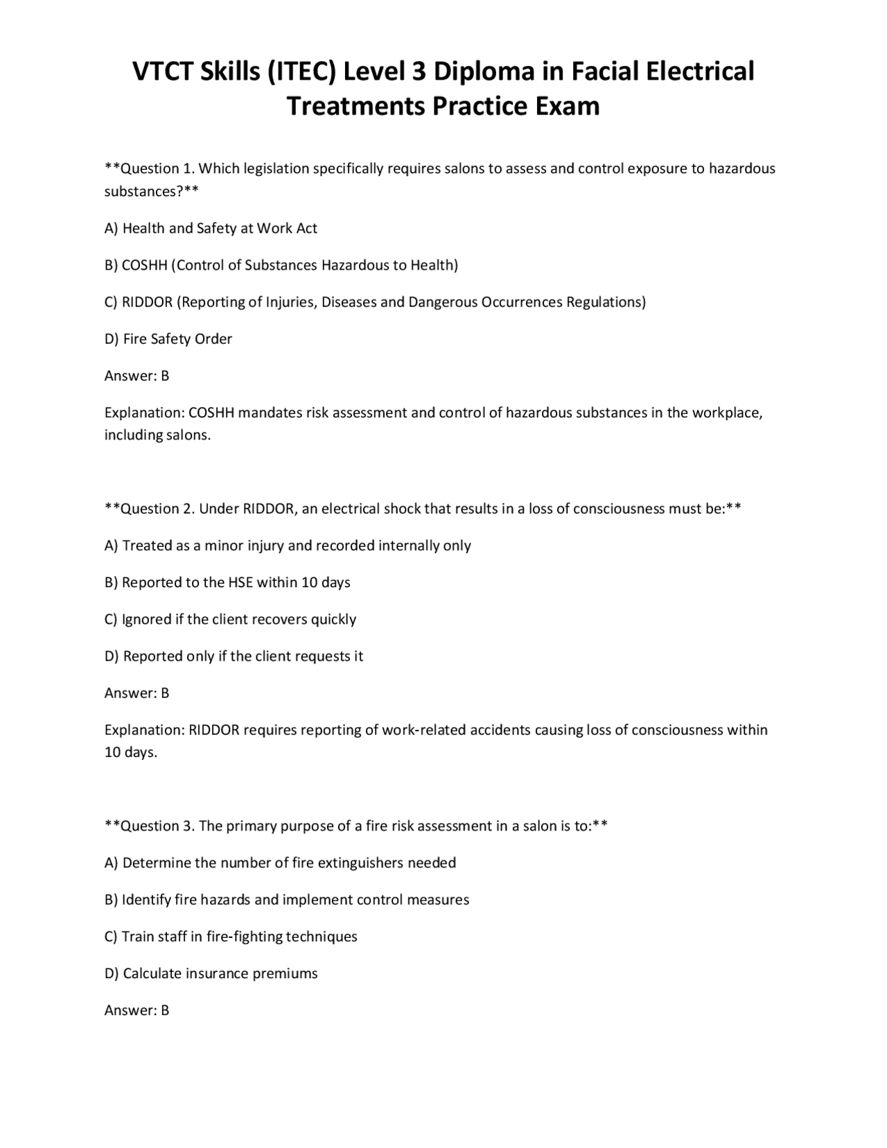VTCT Skills (ITEC) Level 3 Diploma in Facial Electrical Treatments ...