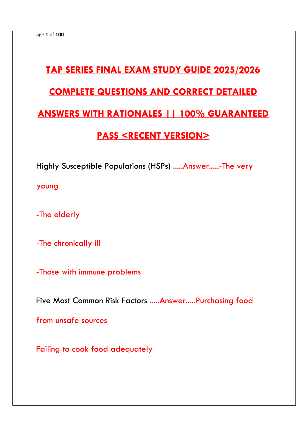 TAP Series Final Exam: Study Guide, Practice Questions & Tips for ...