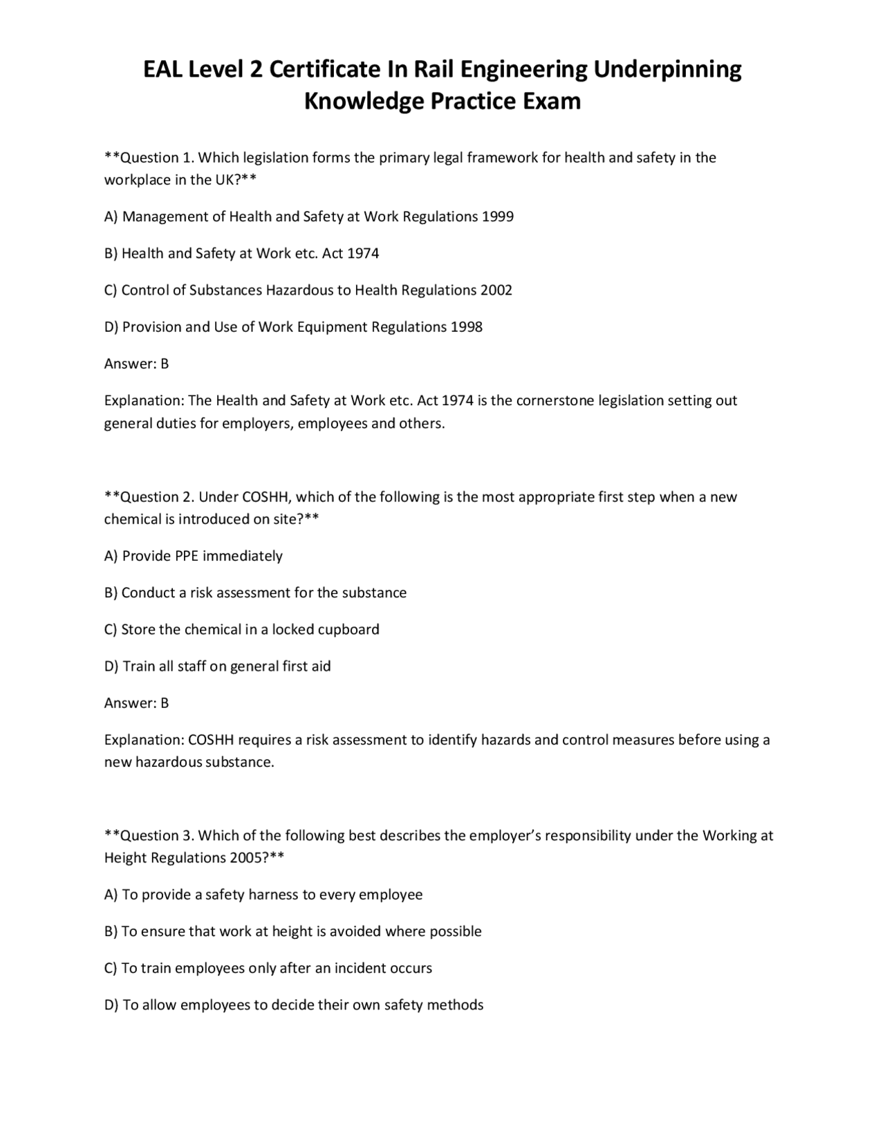 EAL Level 2 Certificate In Rail Engineering Underpinning Knowledge ...