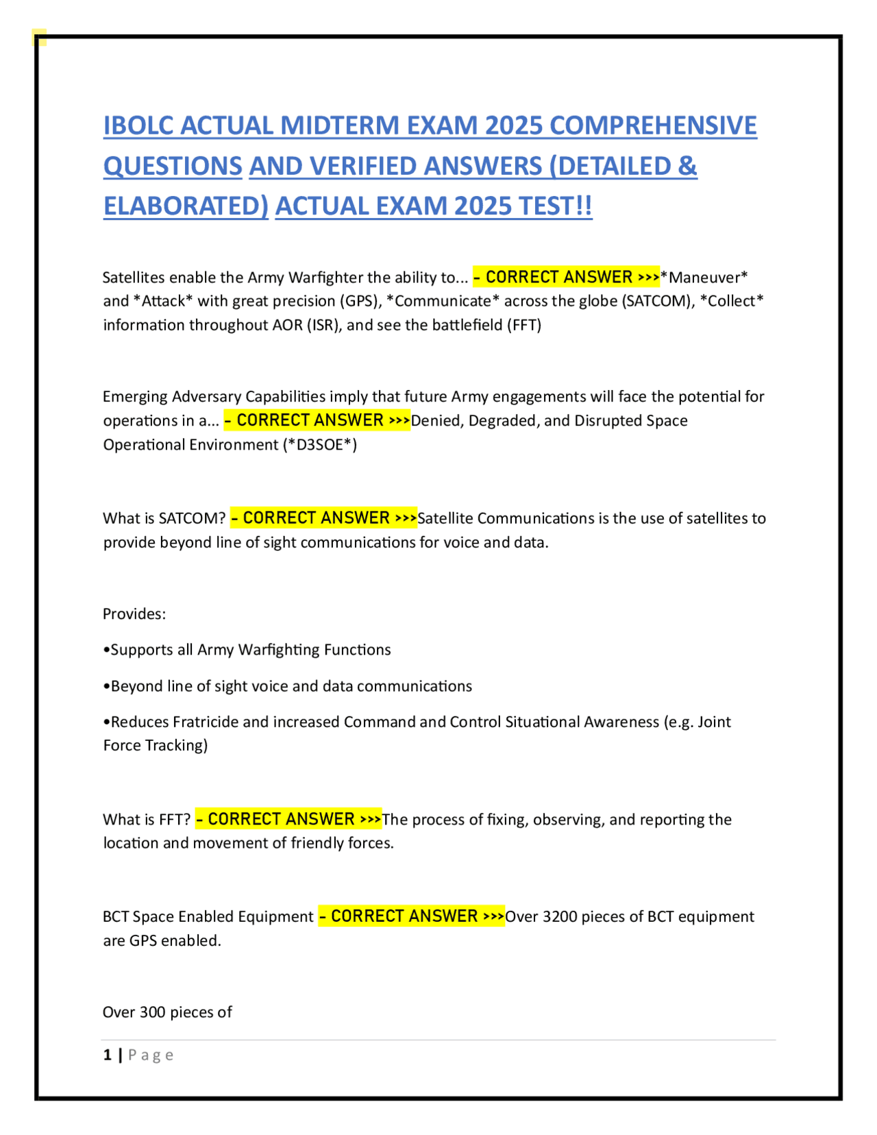 IBOLC ACTUAL MIDTERM EXAM 2025 COMPREHENSIVE QUESTIONS AND VERIFIED ...