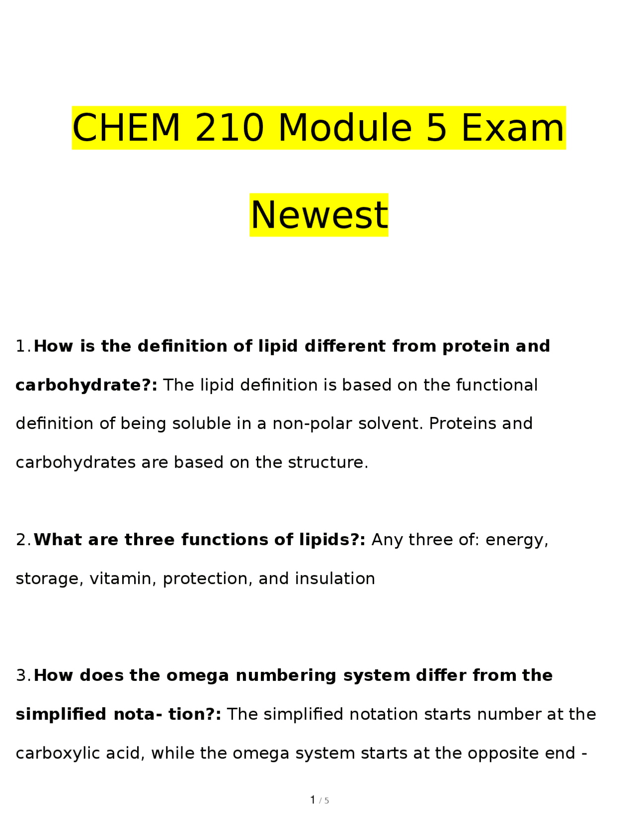 CHEM 210 Module 5 Exam 2026 – General Chemistry II Questions & Answers ...