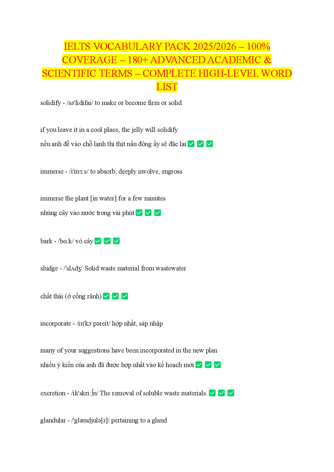 IELTS VOCABULARY PACK 2025-2026 – 100% COVERAGE – 180+ ADVANCED ...