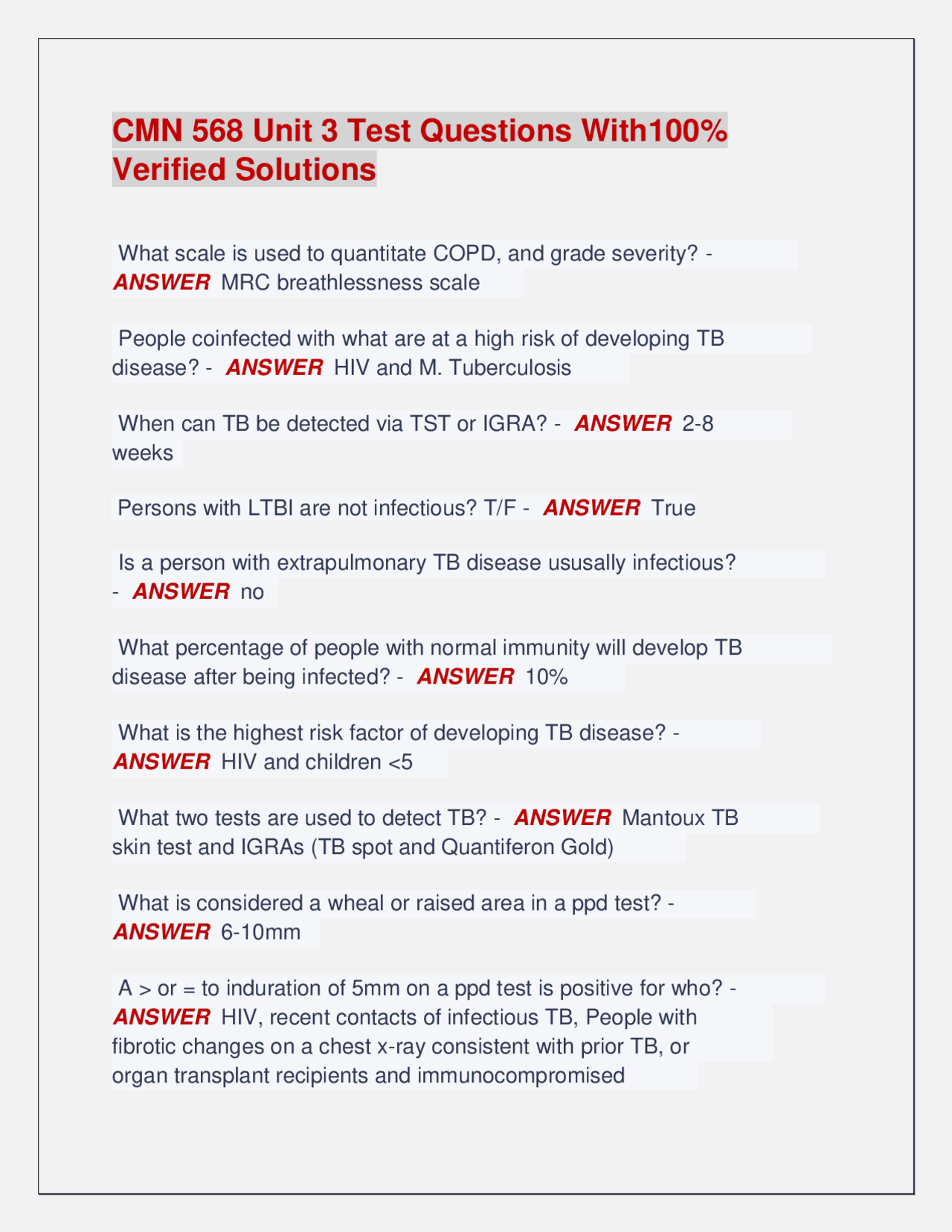 CMN 568 Unit 3 Test Questions With100% Verified Solutions | Exams ...