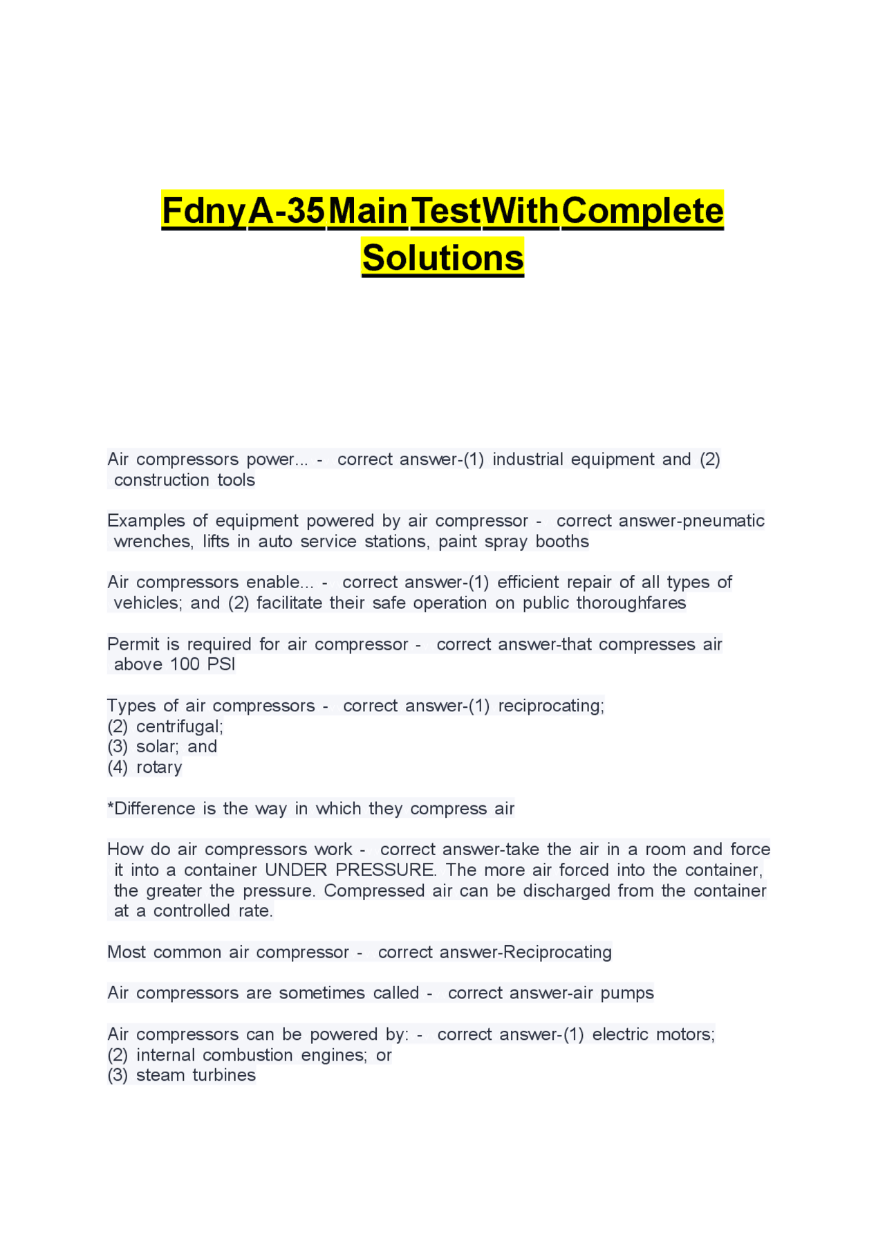Air Compressor Systems: Operation, Safety, and Maintenance | Exams ...