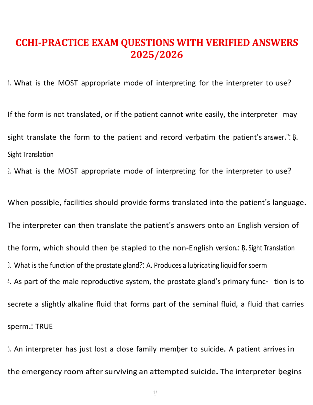 CCHI Practice Exam Questions with Verified Answers - Certification ...