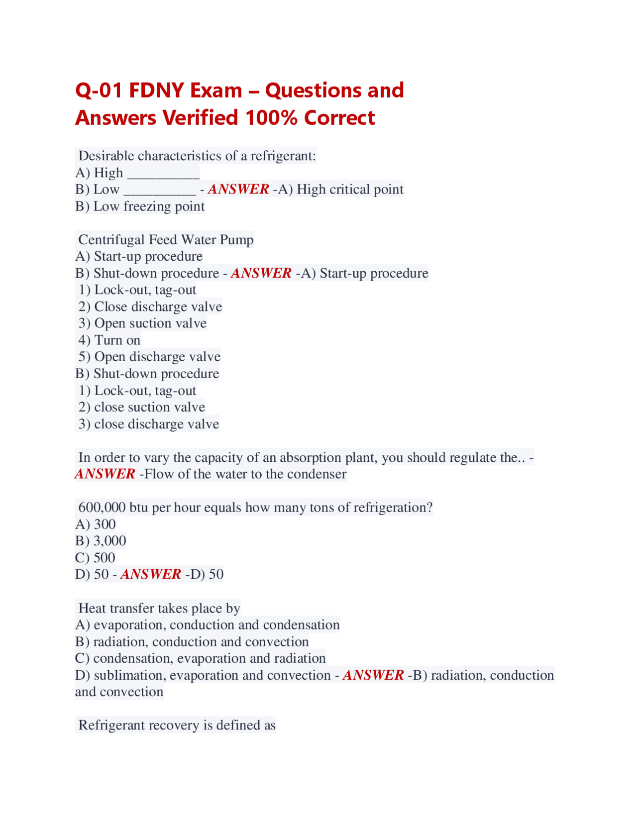 Q-01 FDNY Exam – Questions and Answers Verified 100% Correct | Exams ...