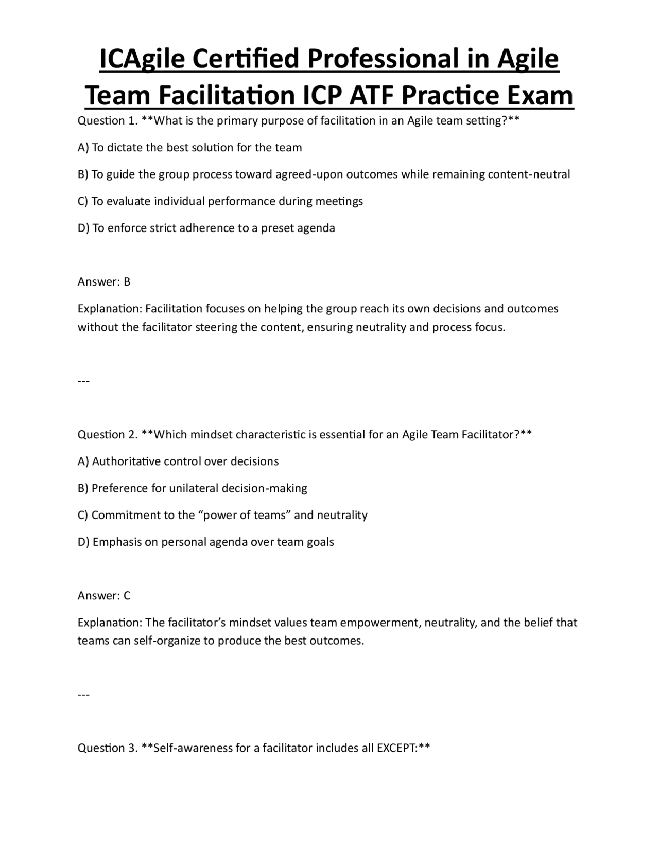ICAgile Certified Professional in Agile Team Facilitation ICP ATF ...