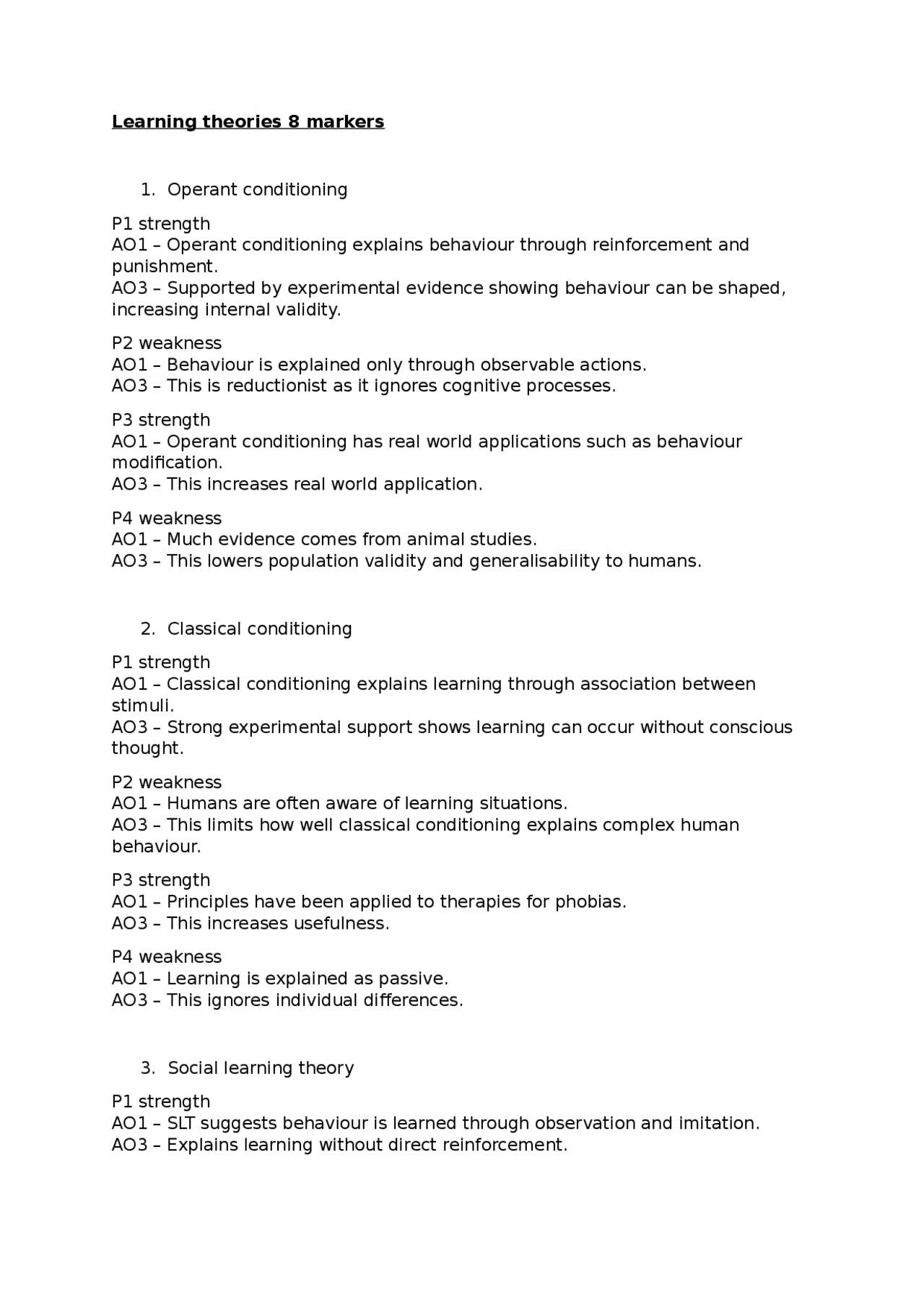 operant conditioning a03