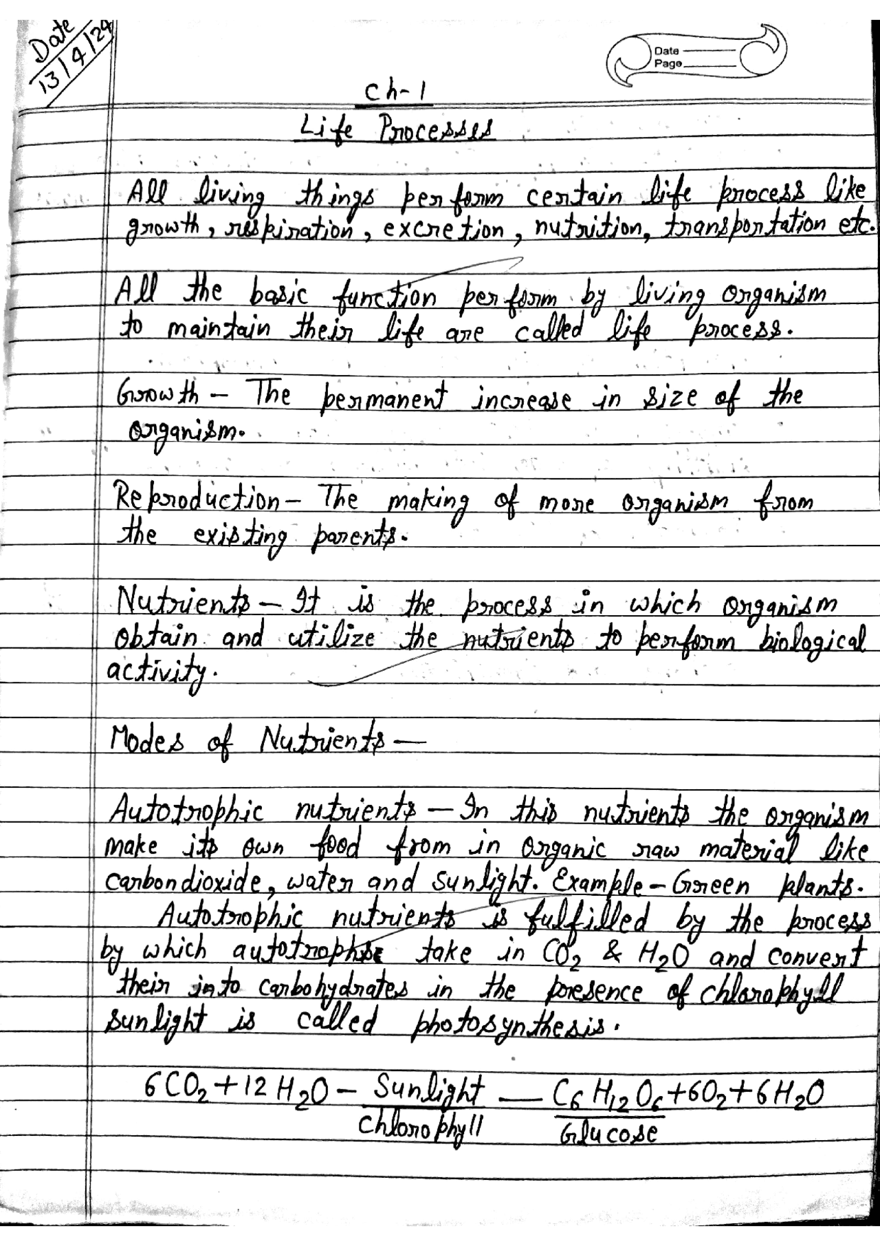 Class 10 Biology Chapter 1 – Life Processes | Notes, Diagrams ...