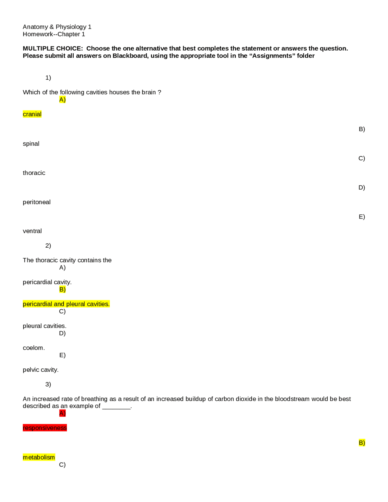 BIOD 331 Homework Questions for Chapter 1 FALL 2025 Portage learning ...