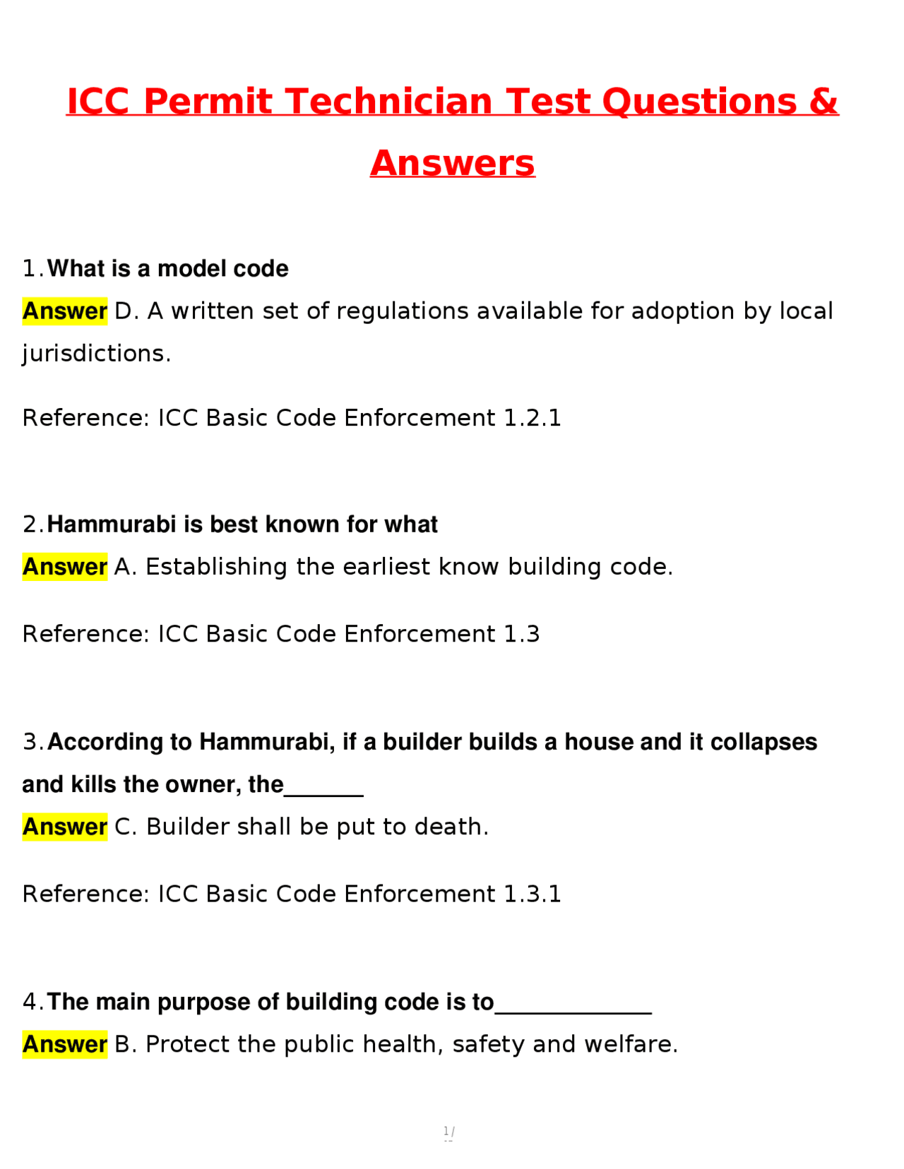 ICC Permit Technician Test 2026 Questions With Complete Solutions ...