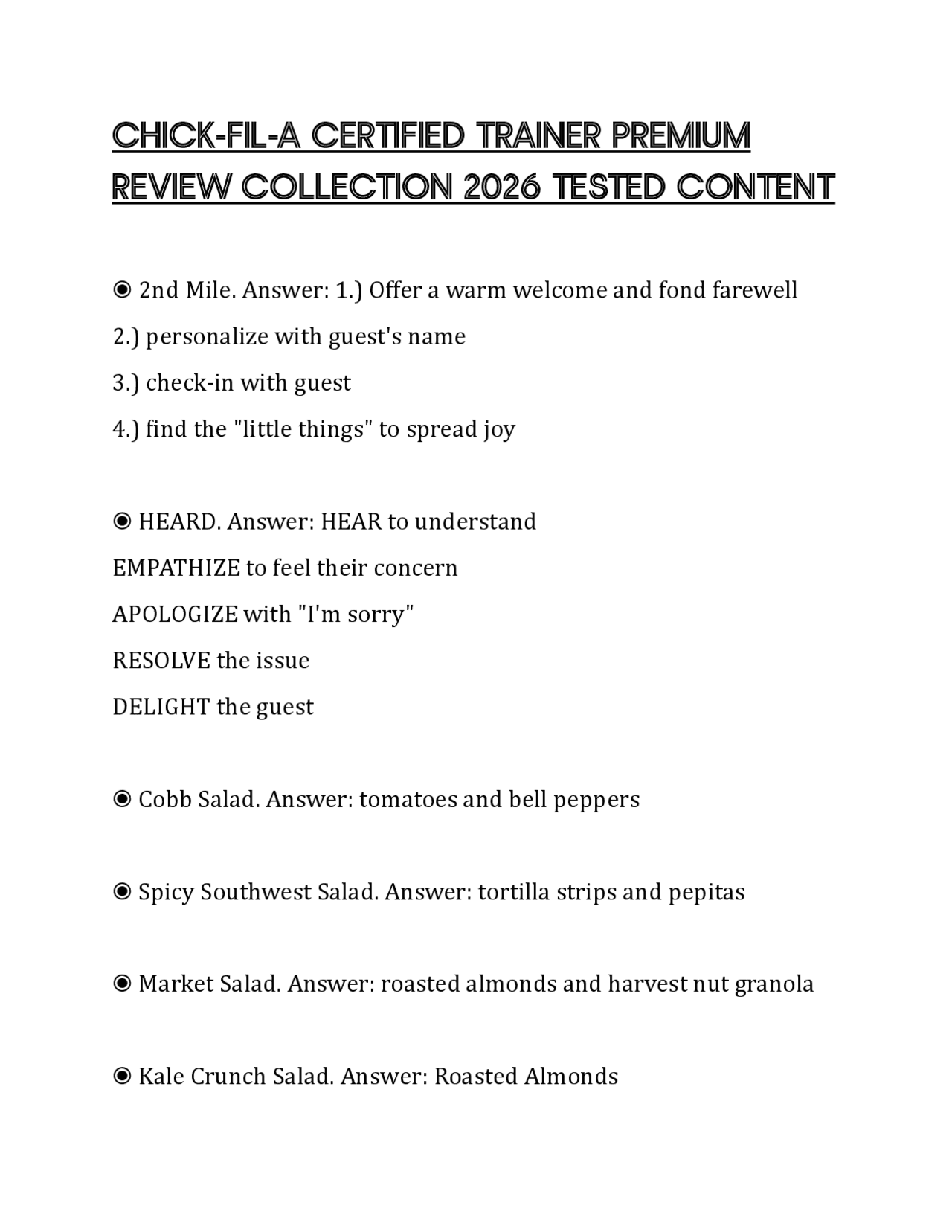 CHICK-FIL-A CERTIFIED TRAINER PREMIUM REVIEW COLLECTION 2026 TESTED ...