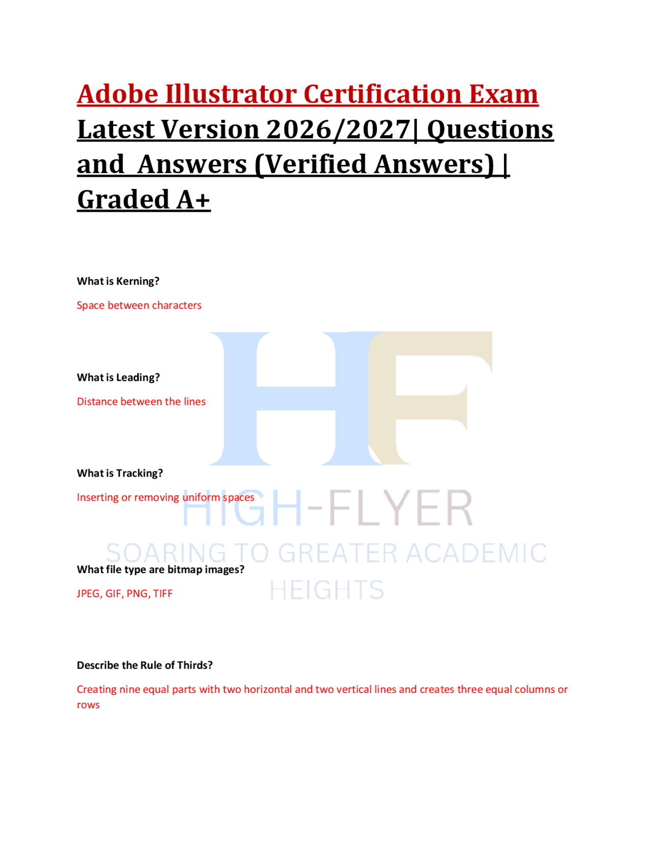 Adobe Illustrator Certification Exam Latest Version 2026/2027 ...