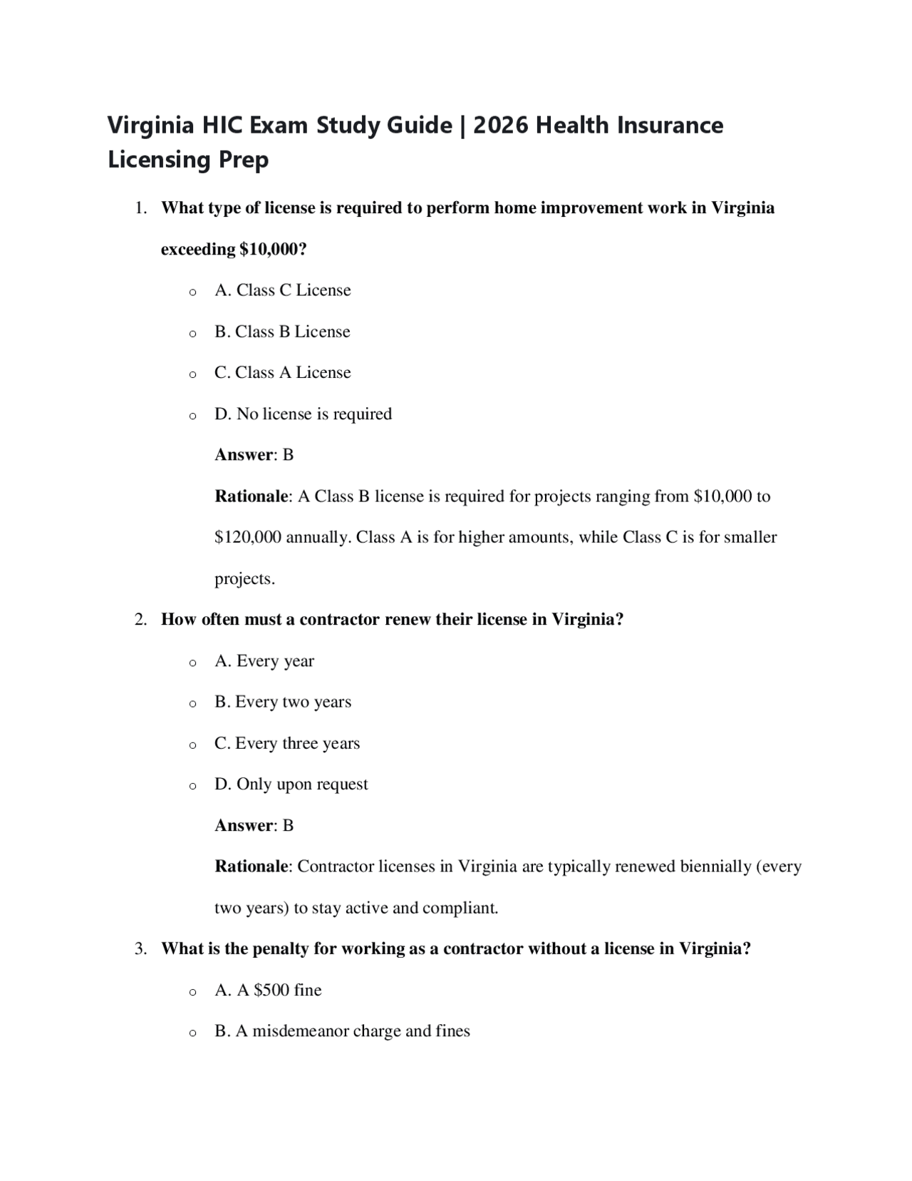 Virginia HIC Exam Study Guide | 2026 Health Insurance Licensing Prep ...