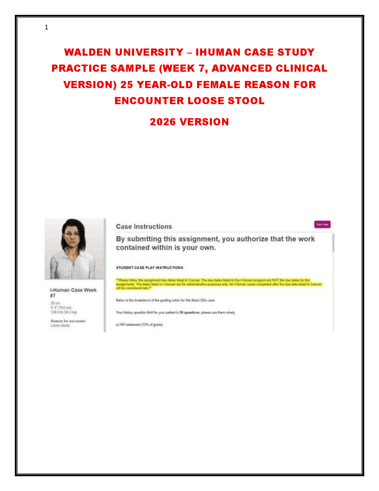 25 YEAR-OLD FEMALE REASON FOR ENCOUNTER LOOSE STOOL 2026 VERSION ...