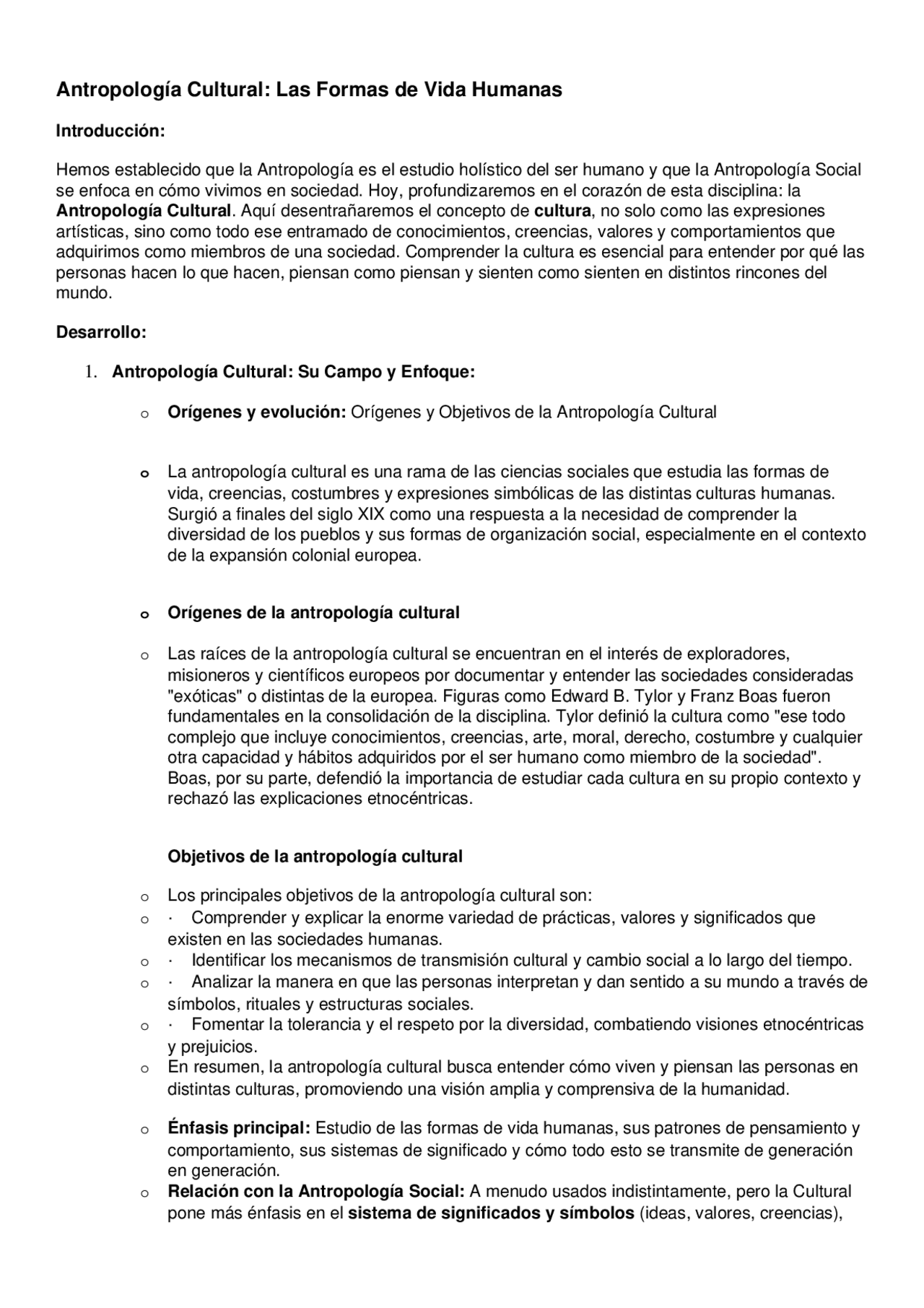 Los conceptos de la antropología cultural | Summaries Political studies ...