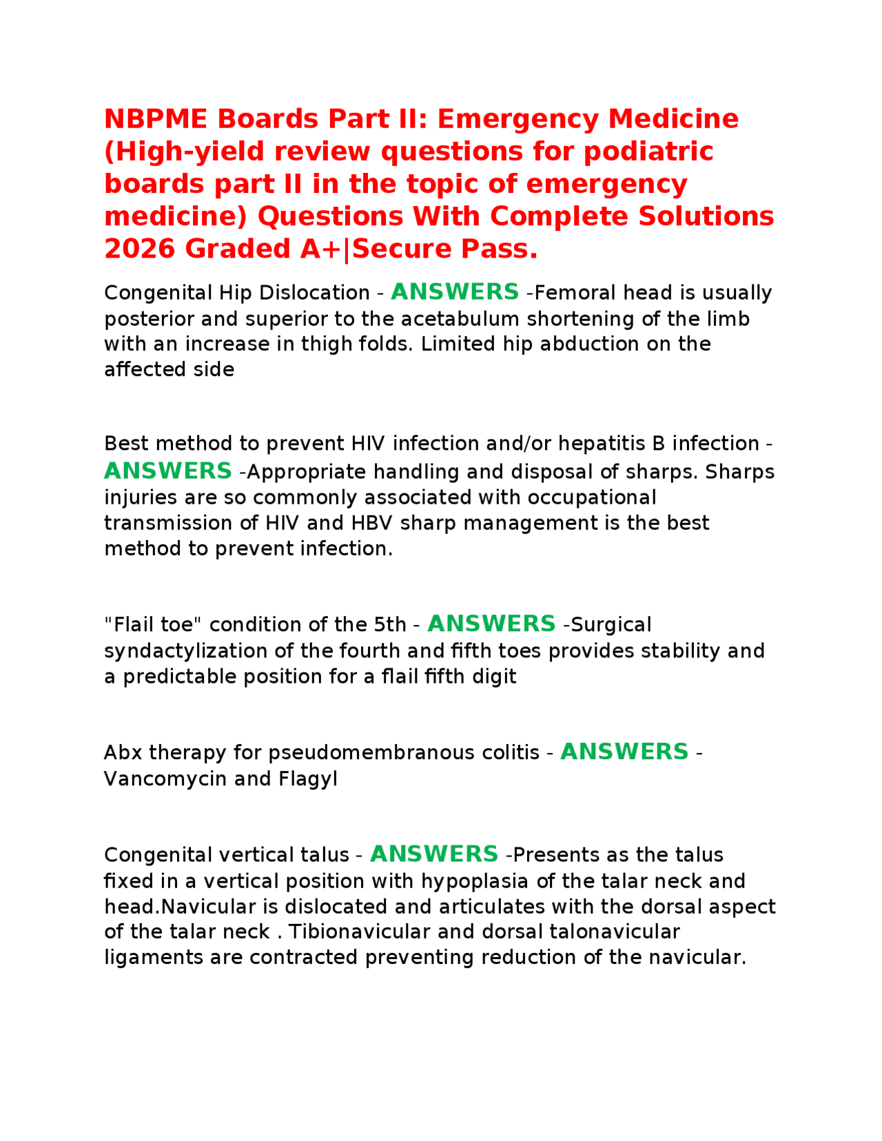 NBPME Boards Part II: Emergency Medicine (High-yield review questions ...