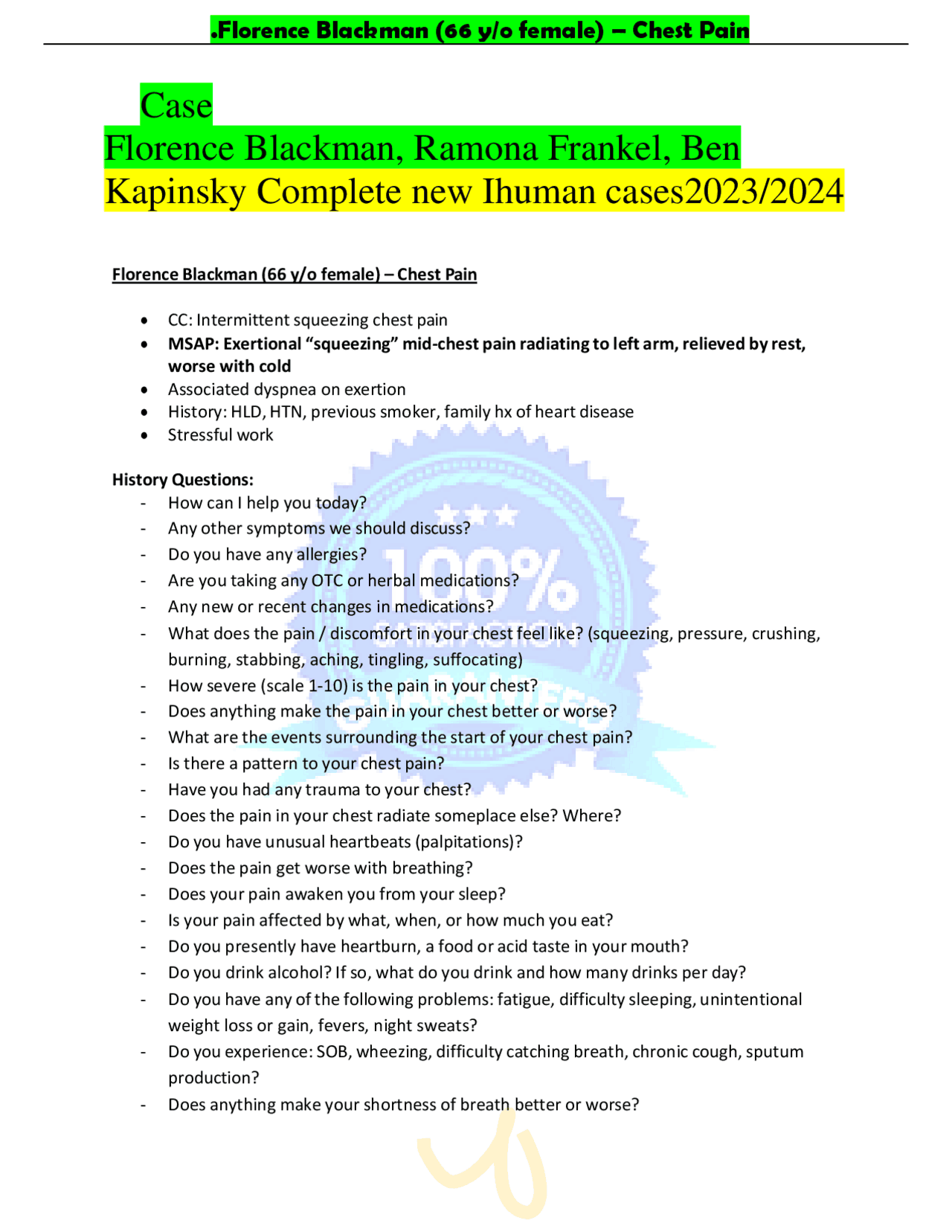 Case Florence Blackman, Ramona Frankel, Ben Kapinsky Complete new ...