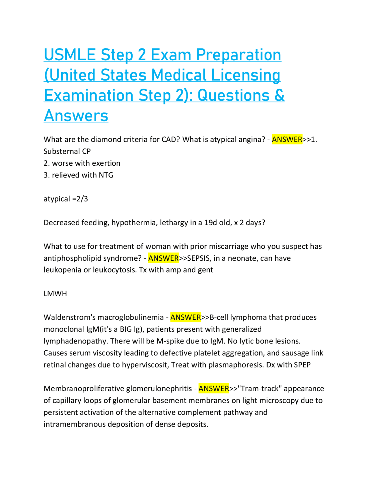 USMLE Step 2 Exam Preparation (United States Medical Licensing ...