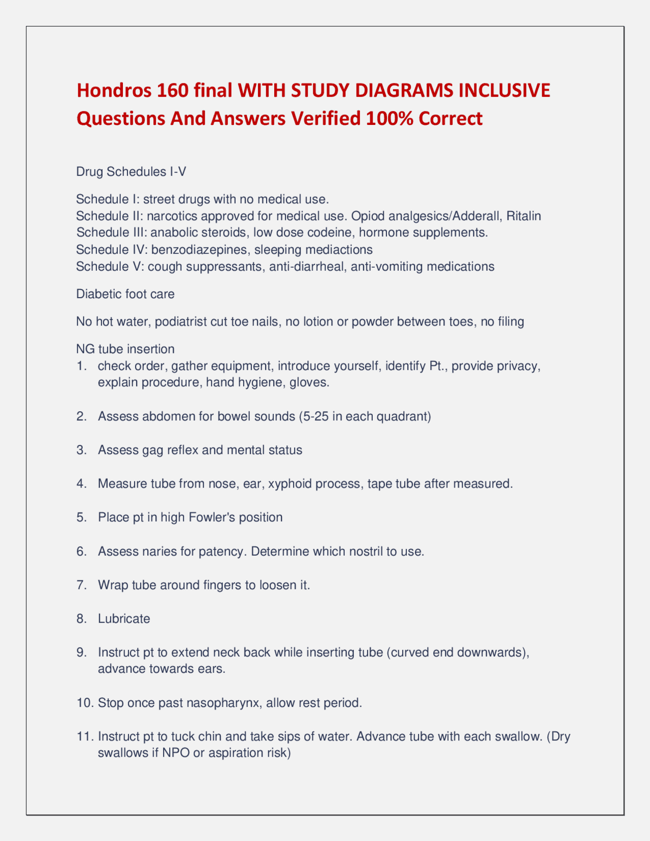 Hondros 160 final WITH STUDY DIAGRAMS INCLUSIVE Questions And Answers ...