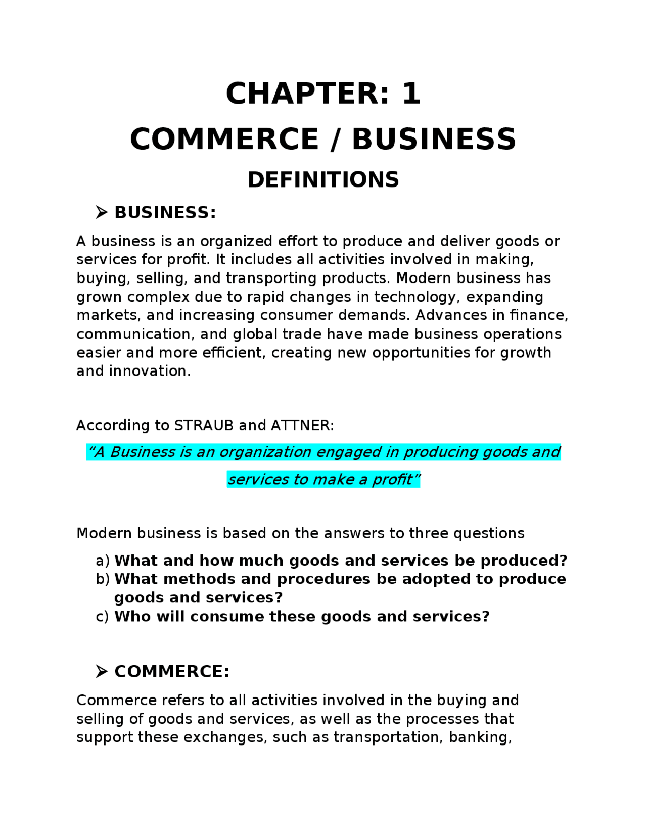 PRINCIPLES OF COMMERCE(POC) CHAPTER 1 NOTES FOR ICOM PART 1 SINDHBOARD ...
